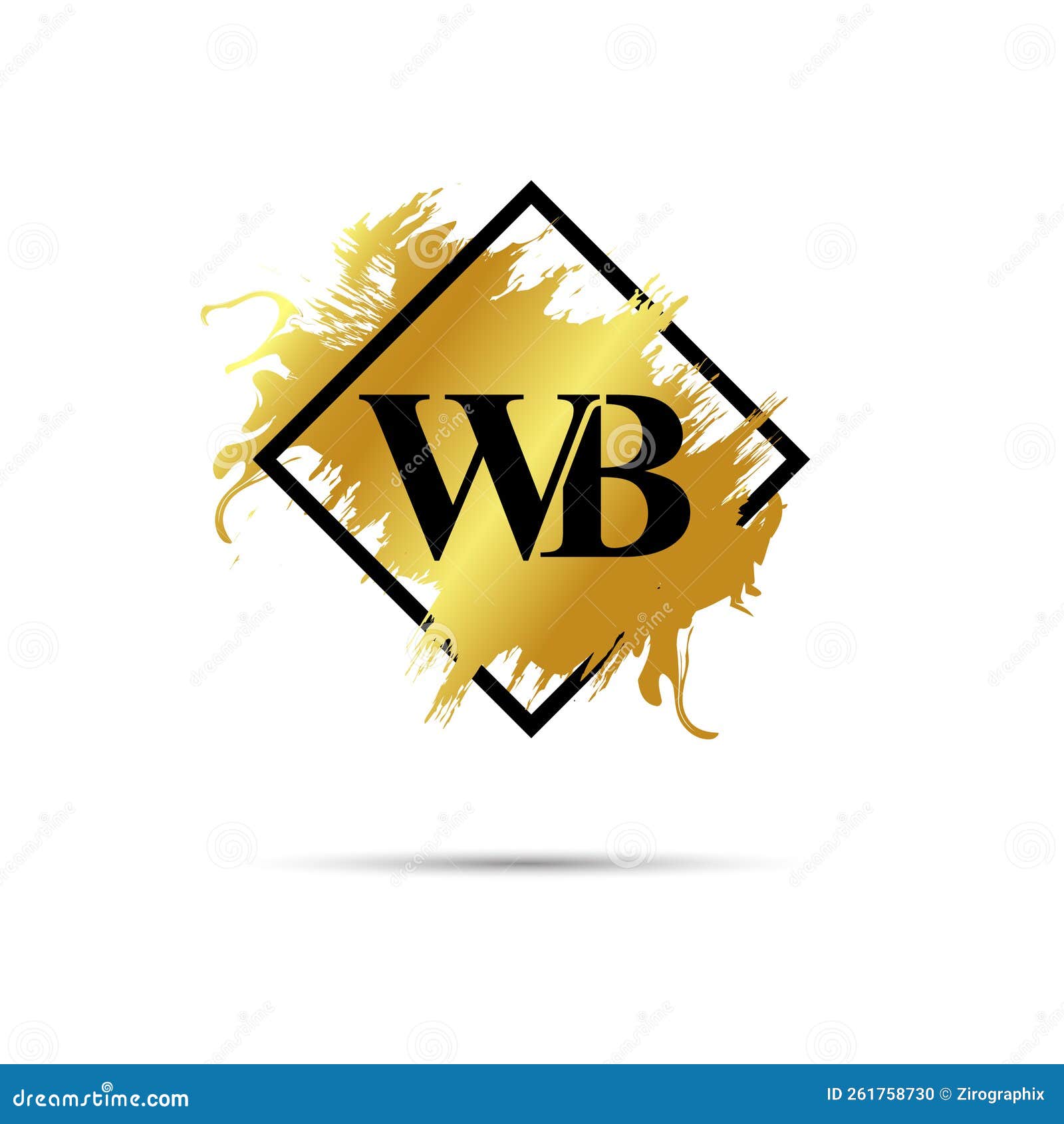 Gold WB Logo Symbol Vector Art Design Stock Illustration - Illustration ...