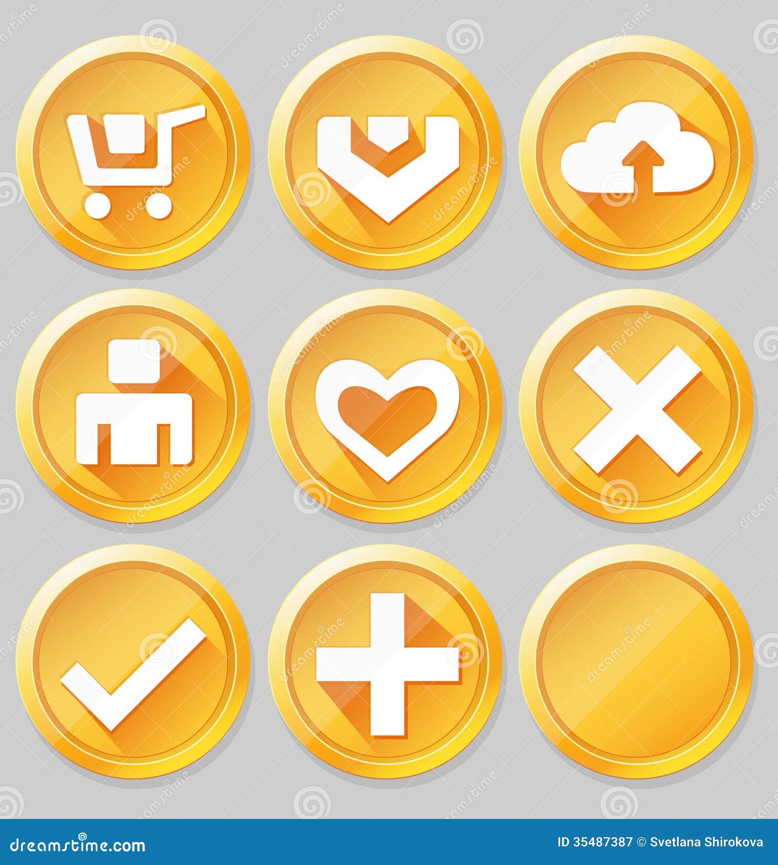 Gold web icons stock vector. Illustration of reward, flame - 35487387