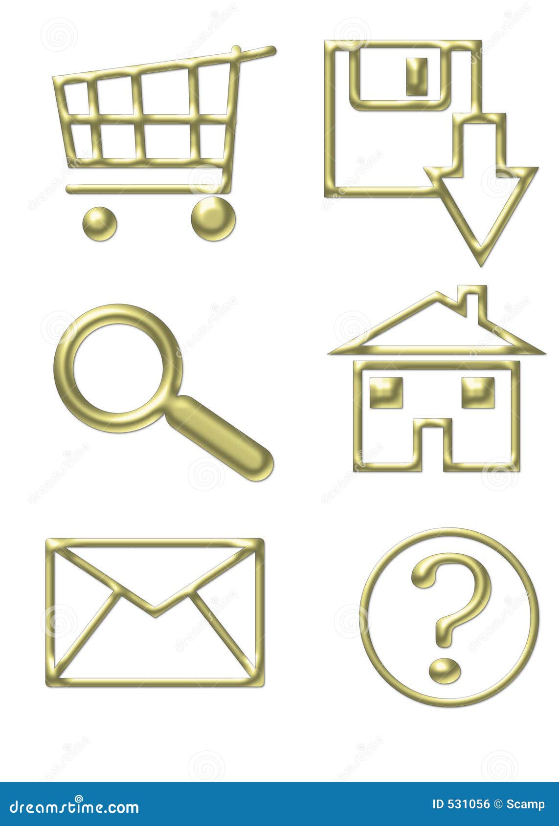 Gold Website Icons stock illustration. Illustration of icons - 531056