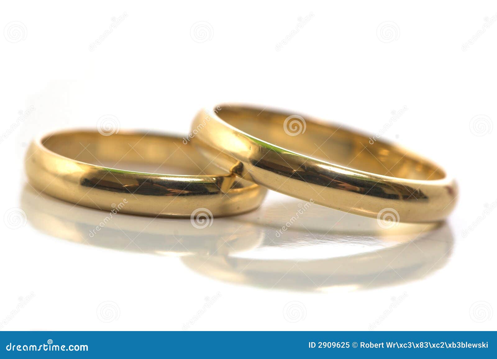 Gold Wedding Rings Isolated on Stock Image - Image of glass, groom: 2909625