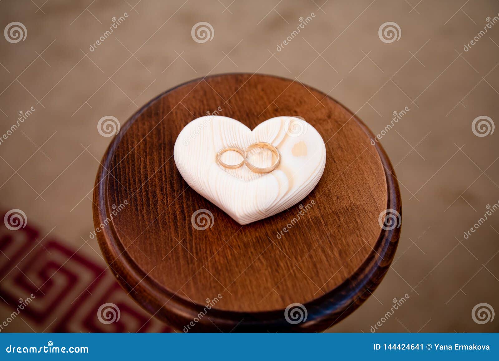 Gold Wedding Rings on Stand for Rings Stock Image - Image of gemstone ...