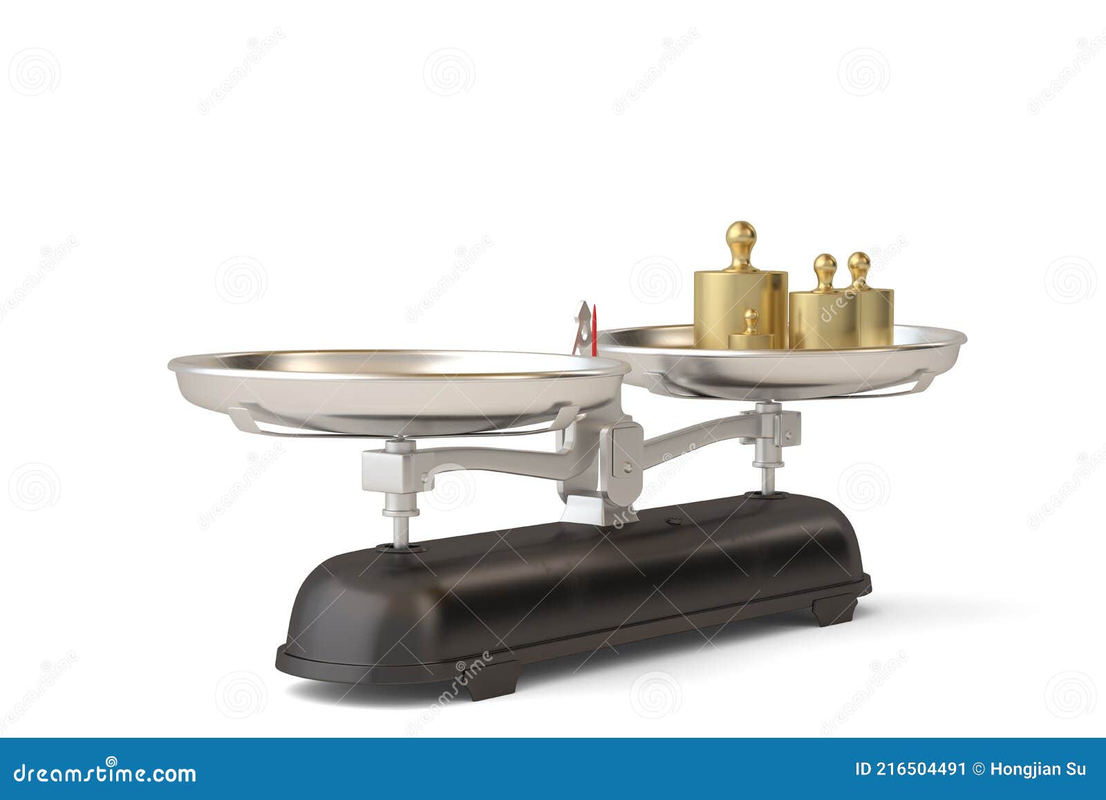 Gold Weight Scale Isolated on White Background, 3D Rendering. 3D ...
