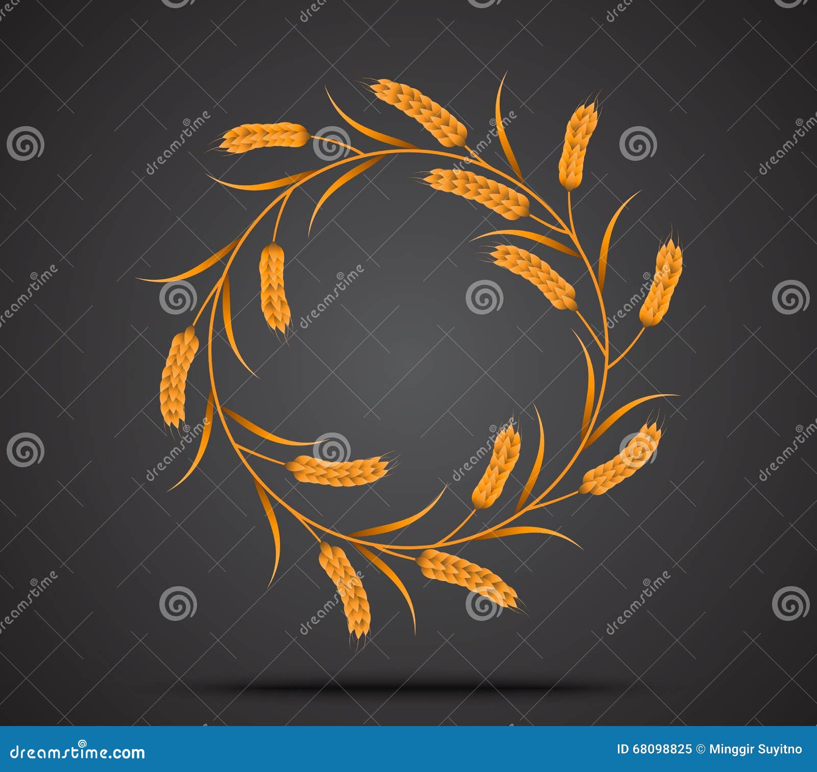 Gold wheat icon stock vector. Illustration of grain, plant - 68098825