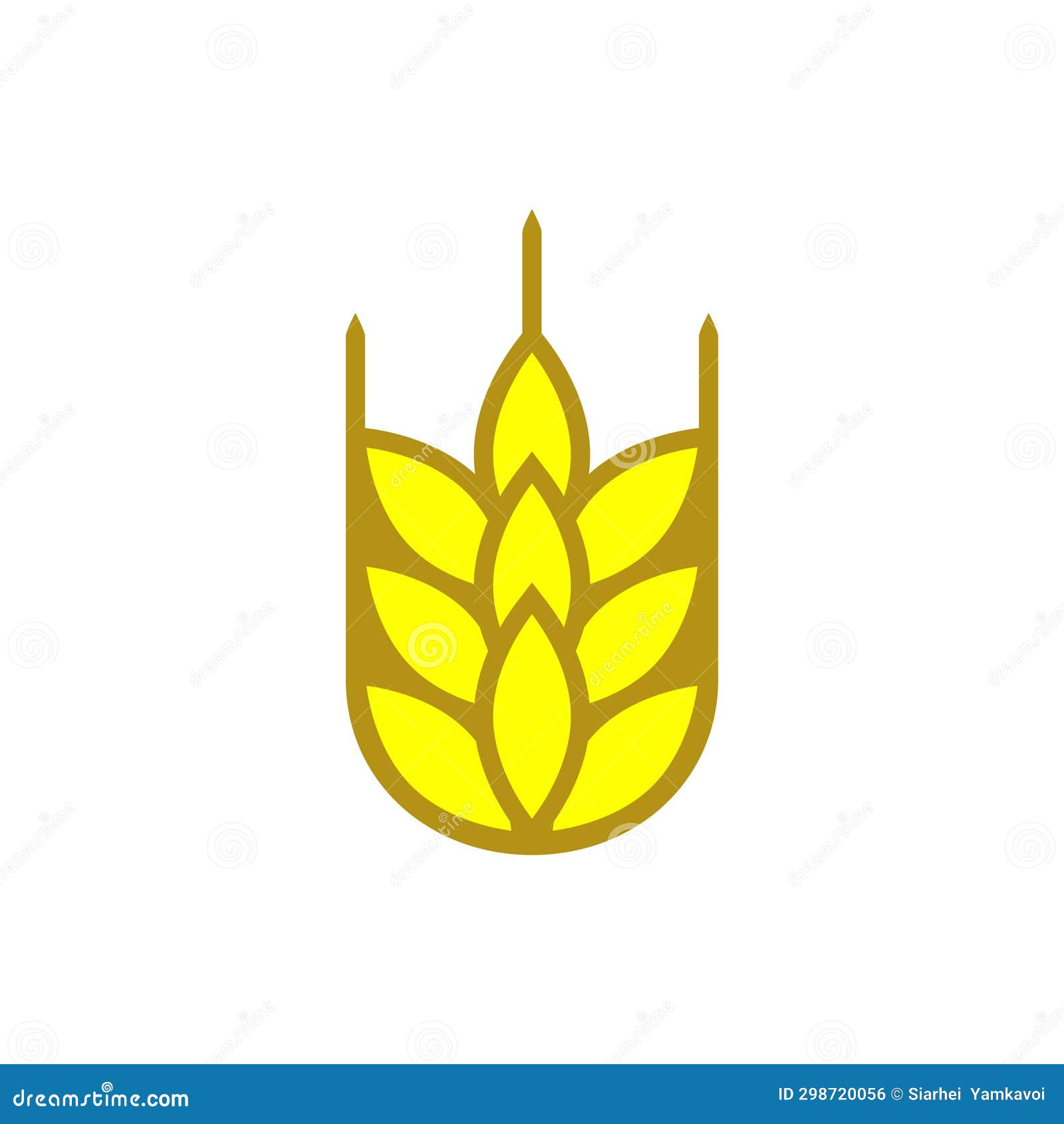 Gold Wheat Logo Design. Vector Illustration on White Background Stock ...