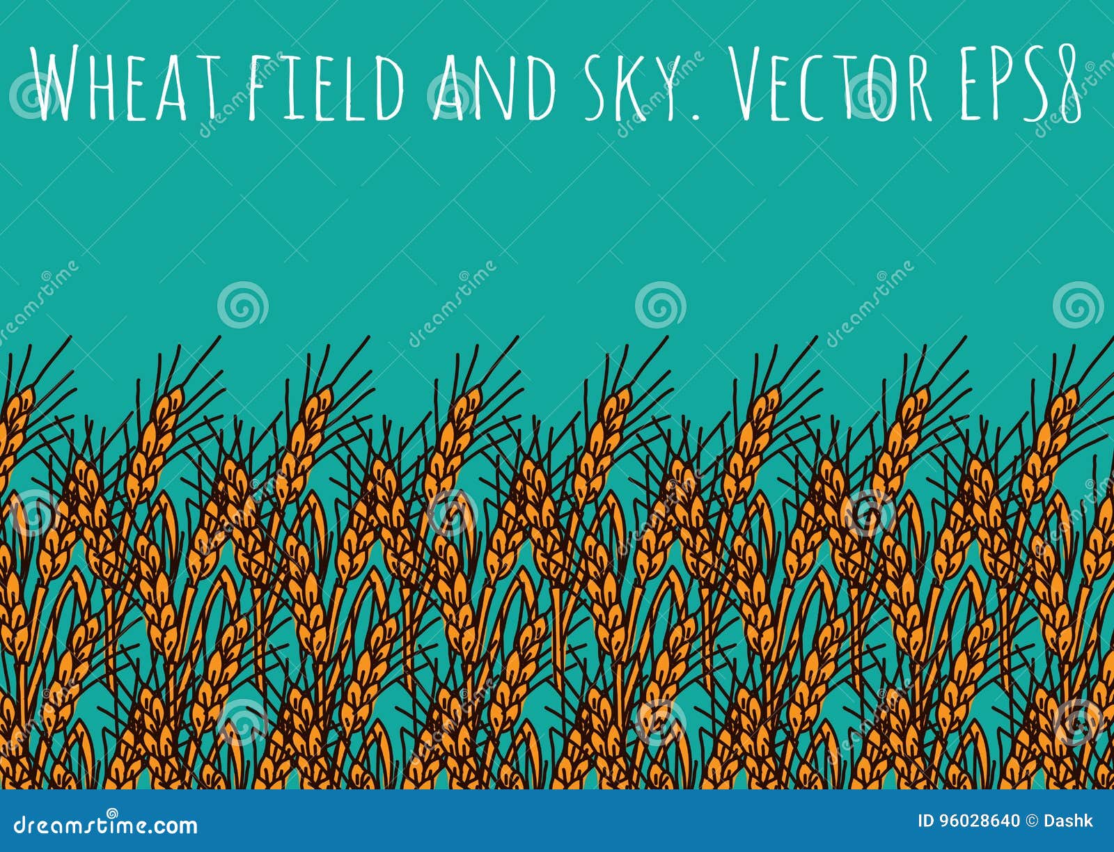Gold Wheat Field On Transparent Background Vector Illustration ...