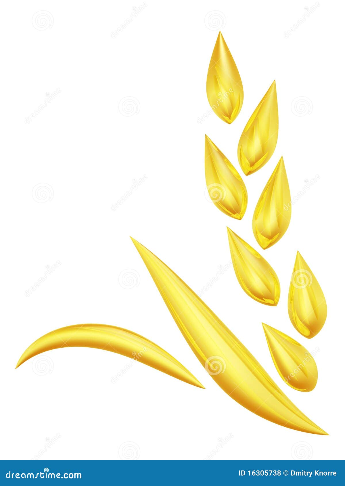 Gold wheat spike stock illustration. Illustration of rendered - 16305738