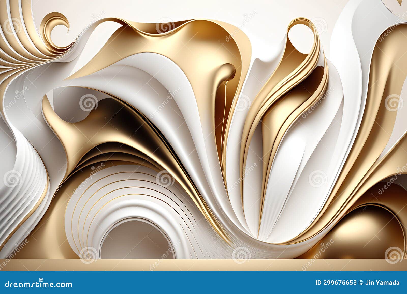 Gold and White Abstract Background. 3d Rendering, 3d Illustration Stock ...