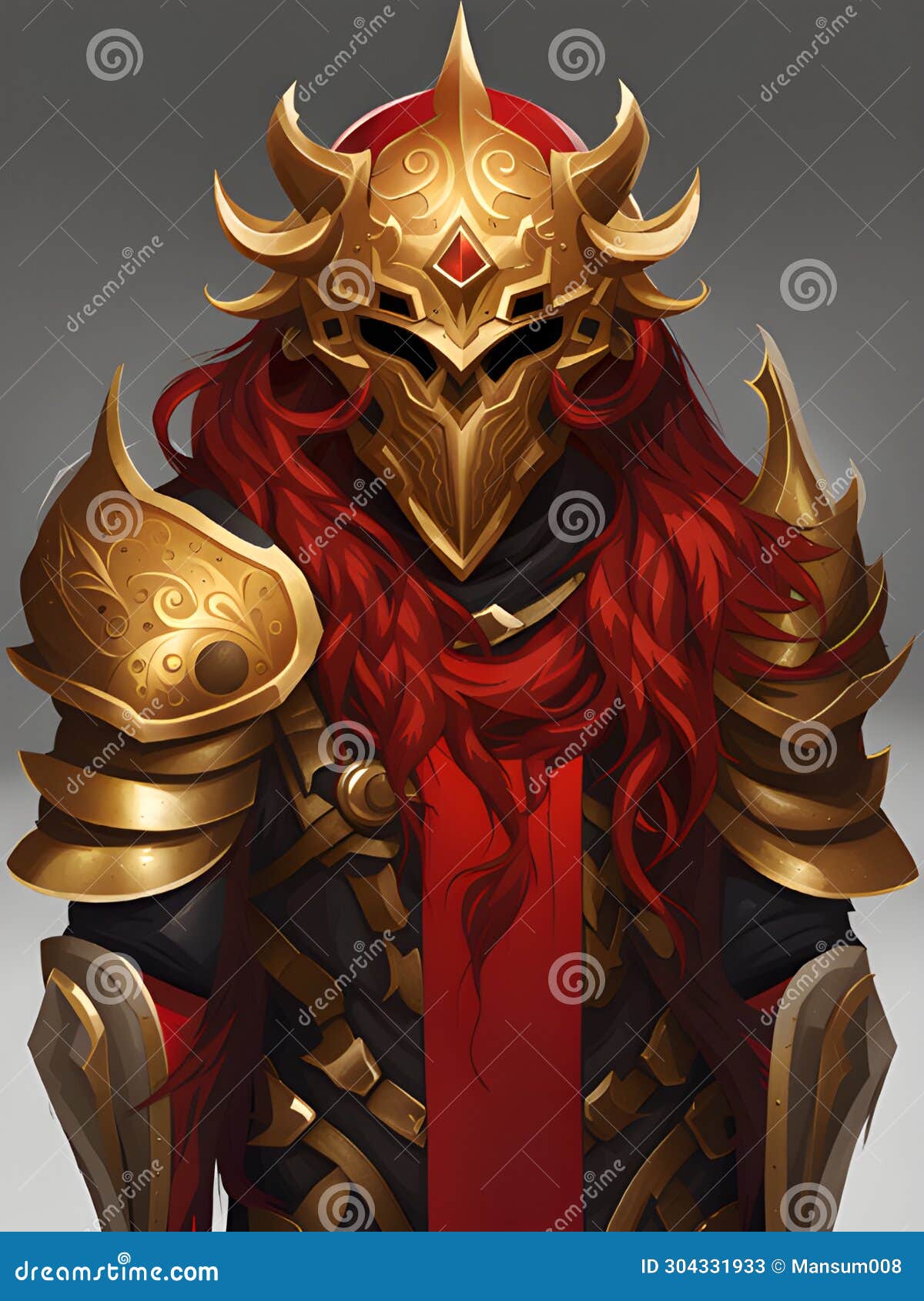 Gold and White King of the Red Armor, with a Gold Crown Stock ...