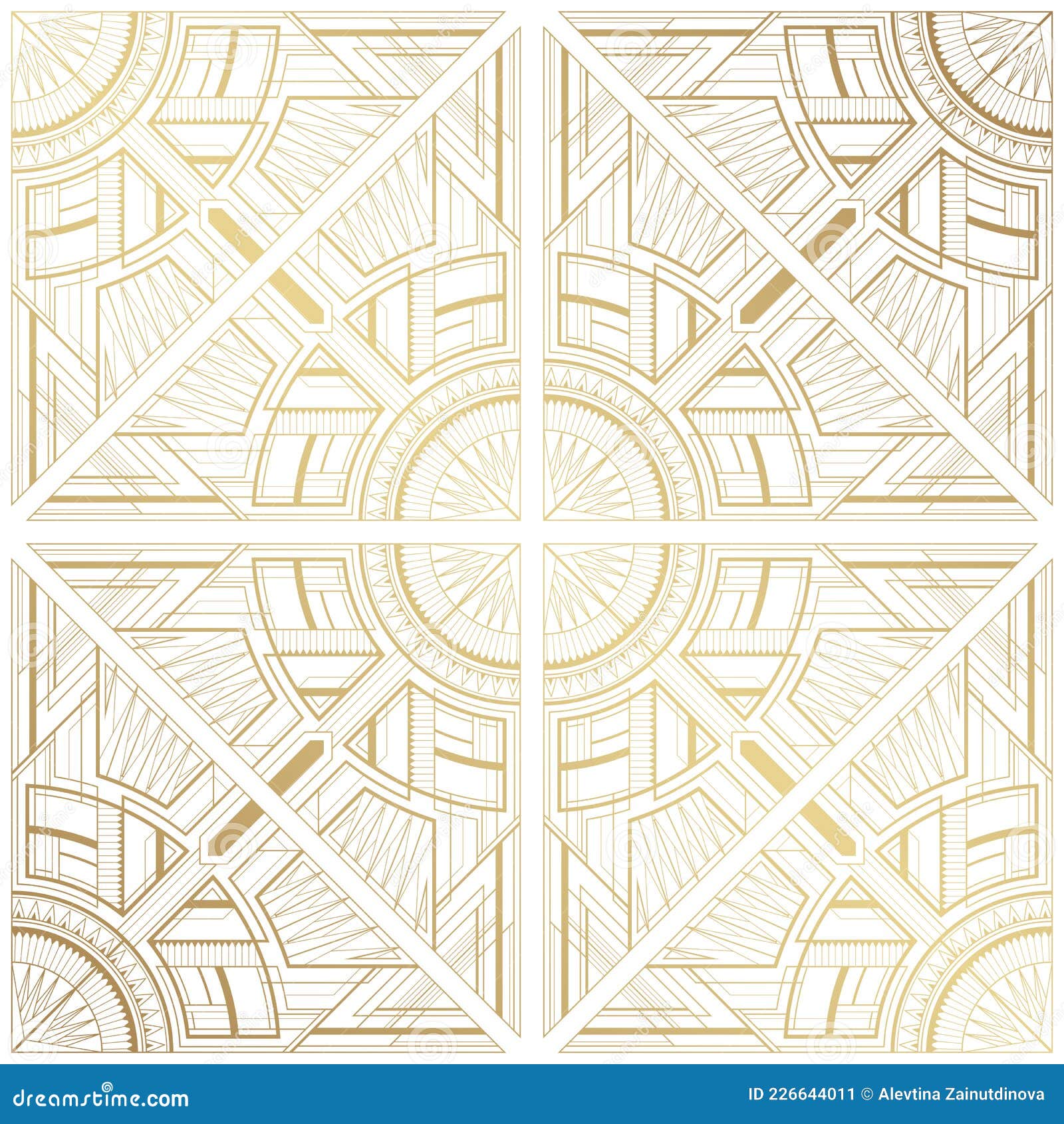 Gold and White Seamless Pattern with Art Deco Ornament Stock Vector ...