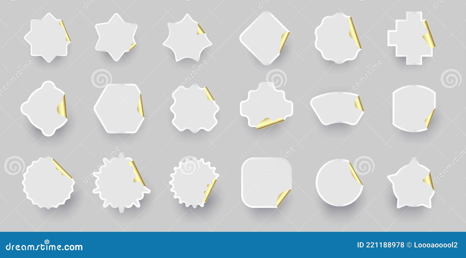 White Sticker Set On Transparent Background. Paper Labels And Tags ...