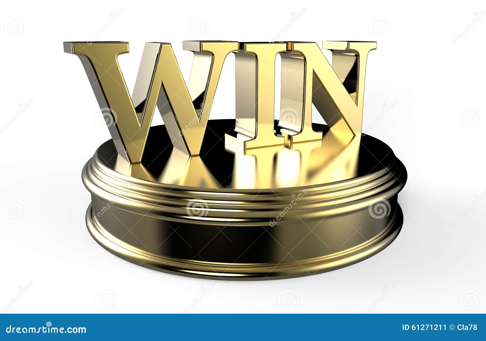 Gold WIN on podium stock illustration. Illustration of crowd - 61271211