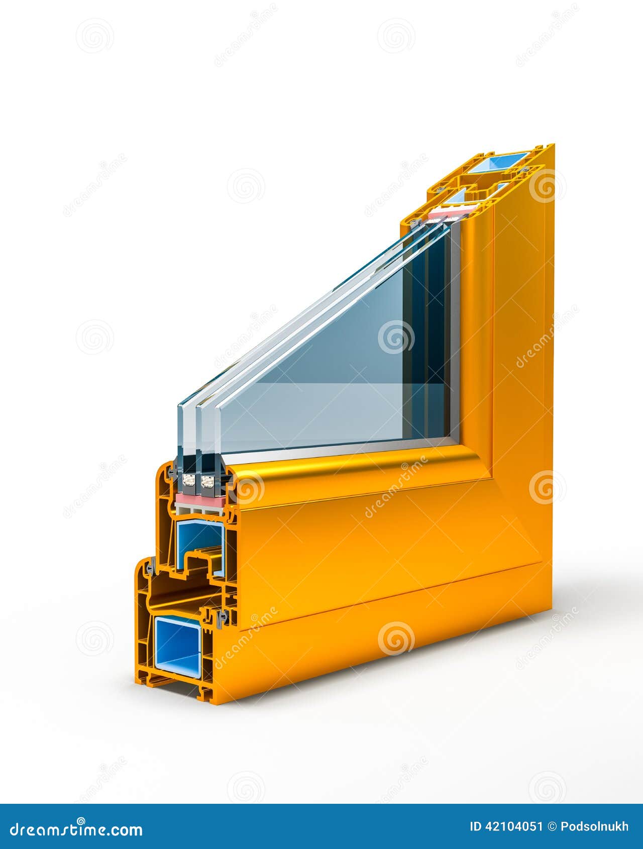 Gold window section stock illustration. Illustration of architectural ...