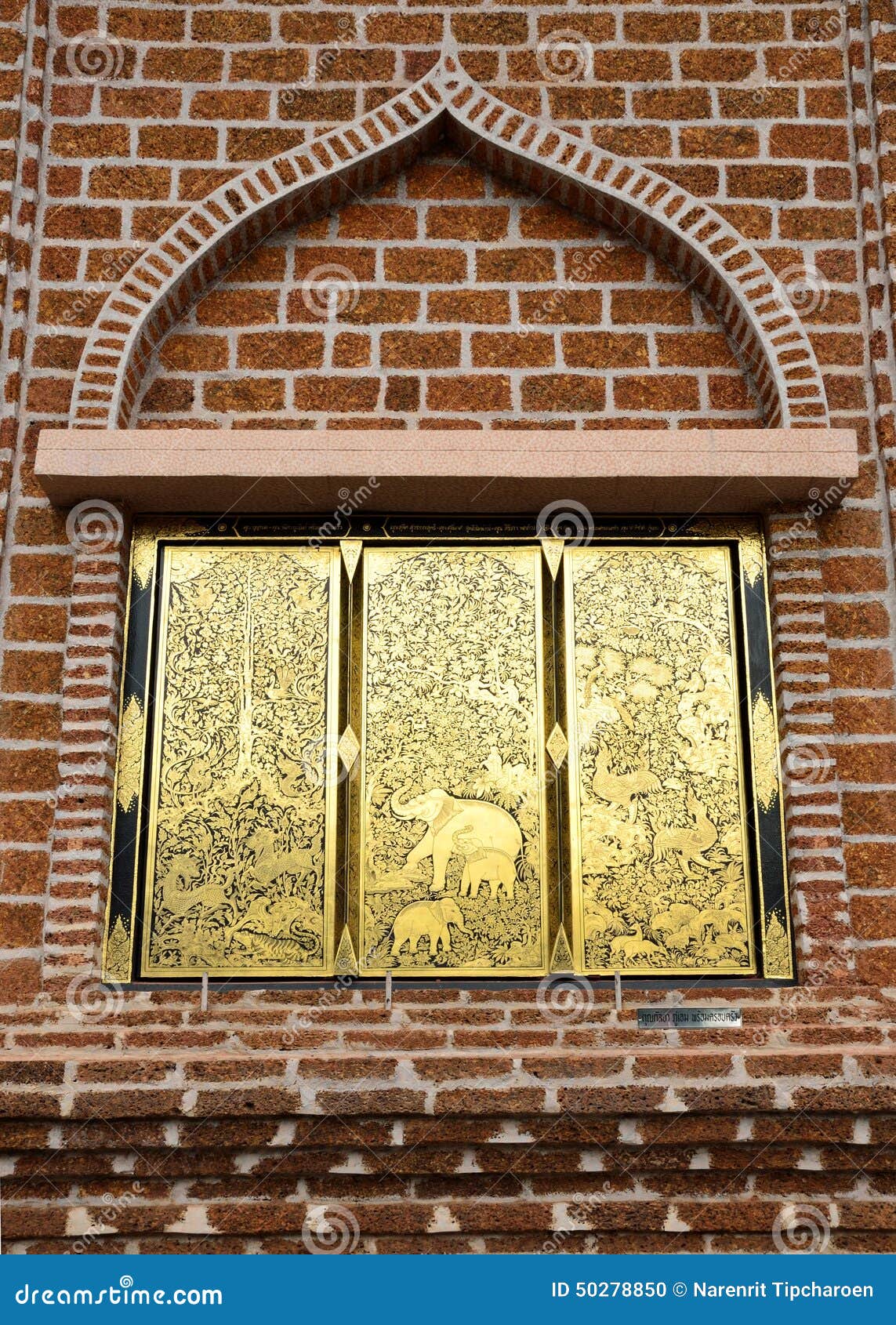 Gold window of wall stock photo. Image of architecture - 50278850