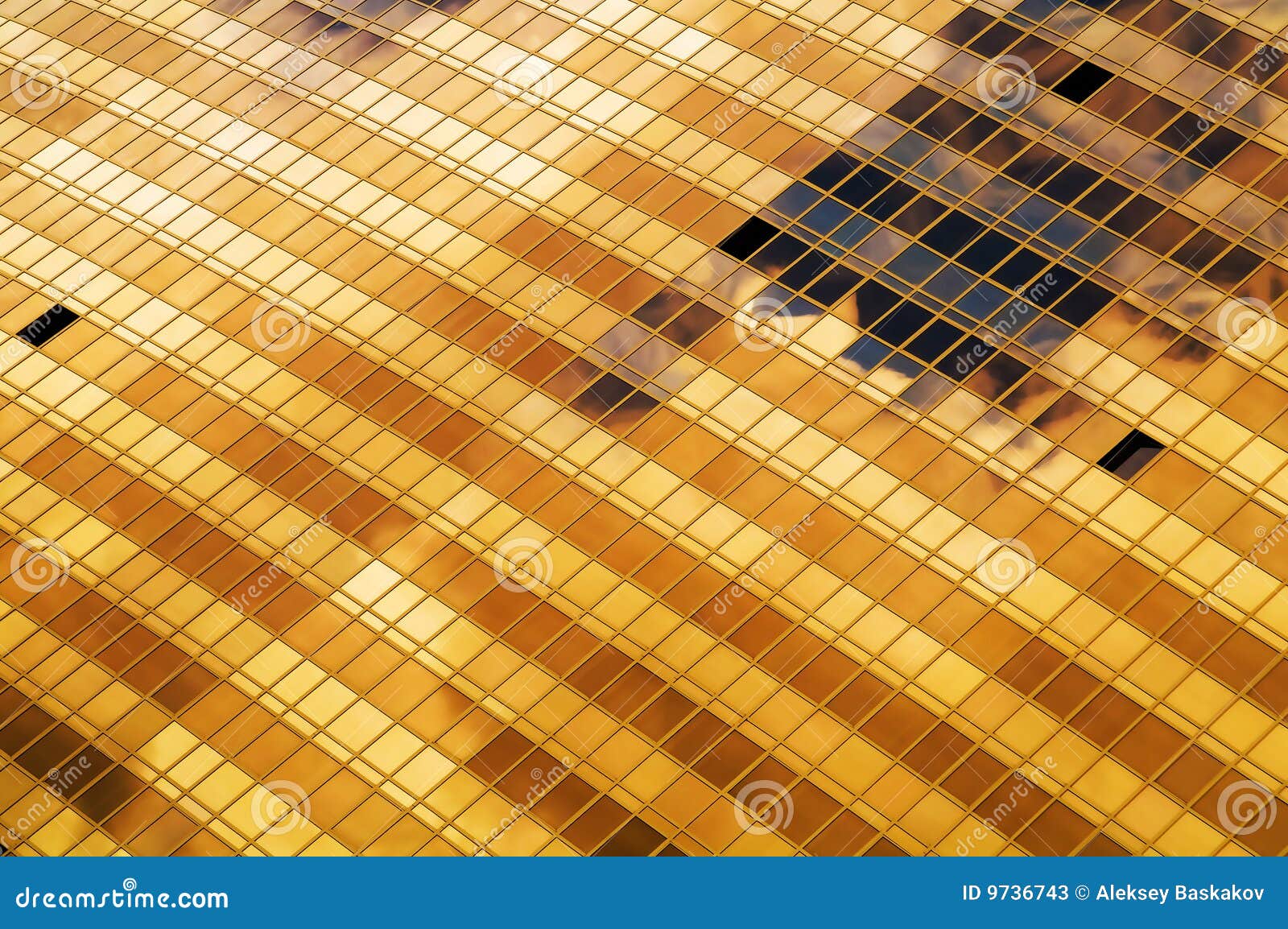 Gold windows stock image. Image of mirror, building, exterior - 9736743