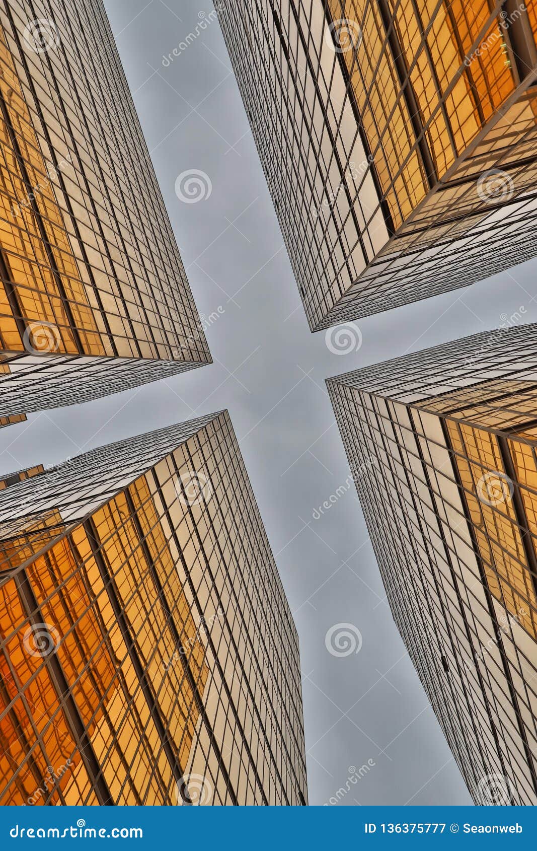 Gold Windows Building at Tsim Sha Tsui Stock Image - Image of business ...