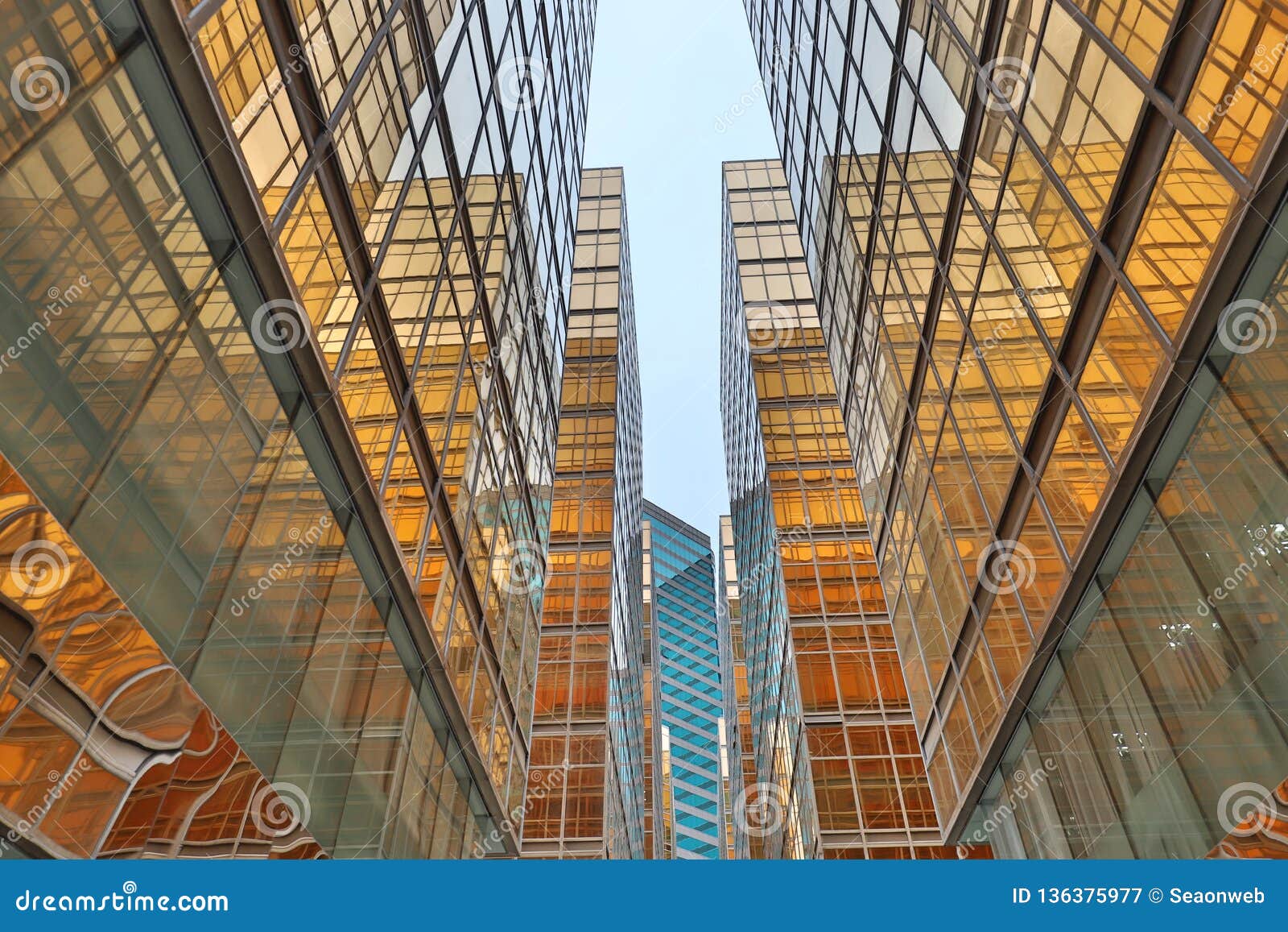 Gold Windows Building at Tsim Sha Tsui Stock Image - Image of modern ...