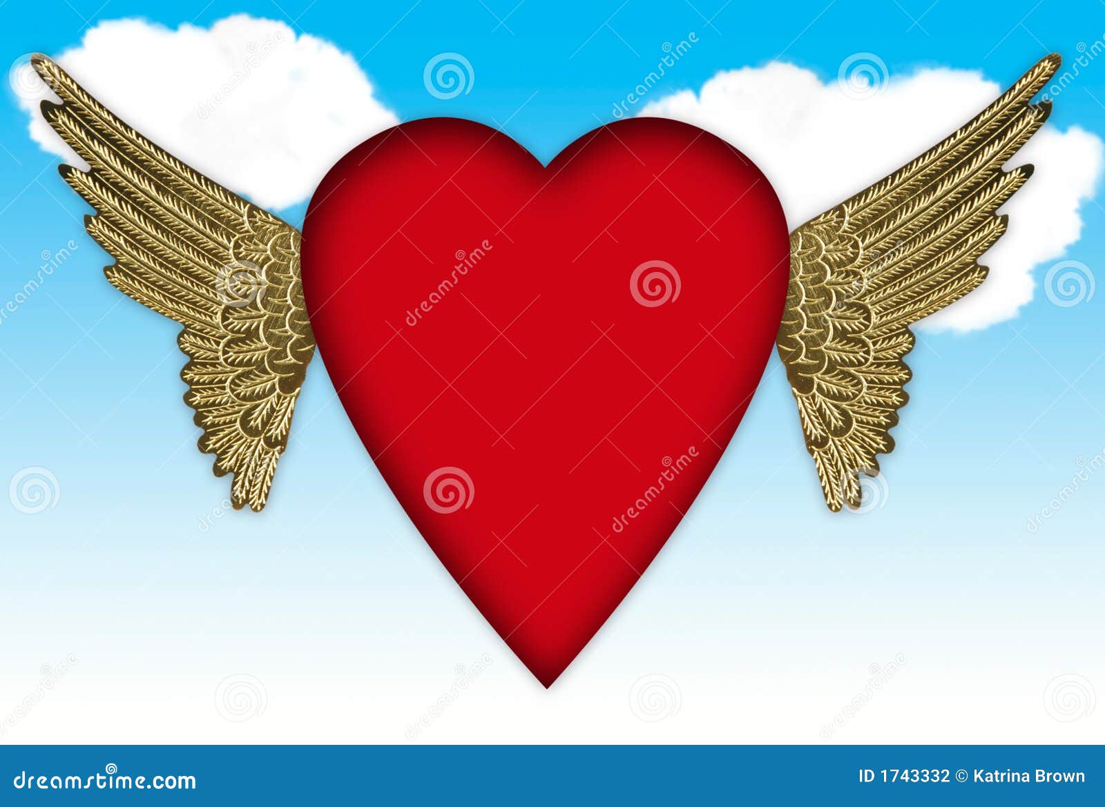 Gold Winged Heart stock illustration. Illustration of design - 1743332