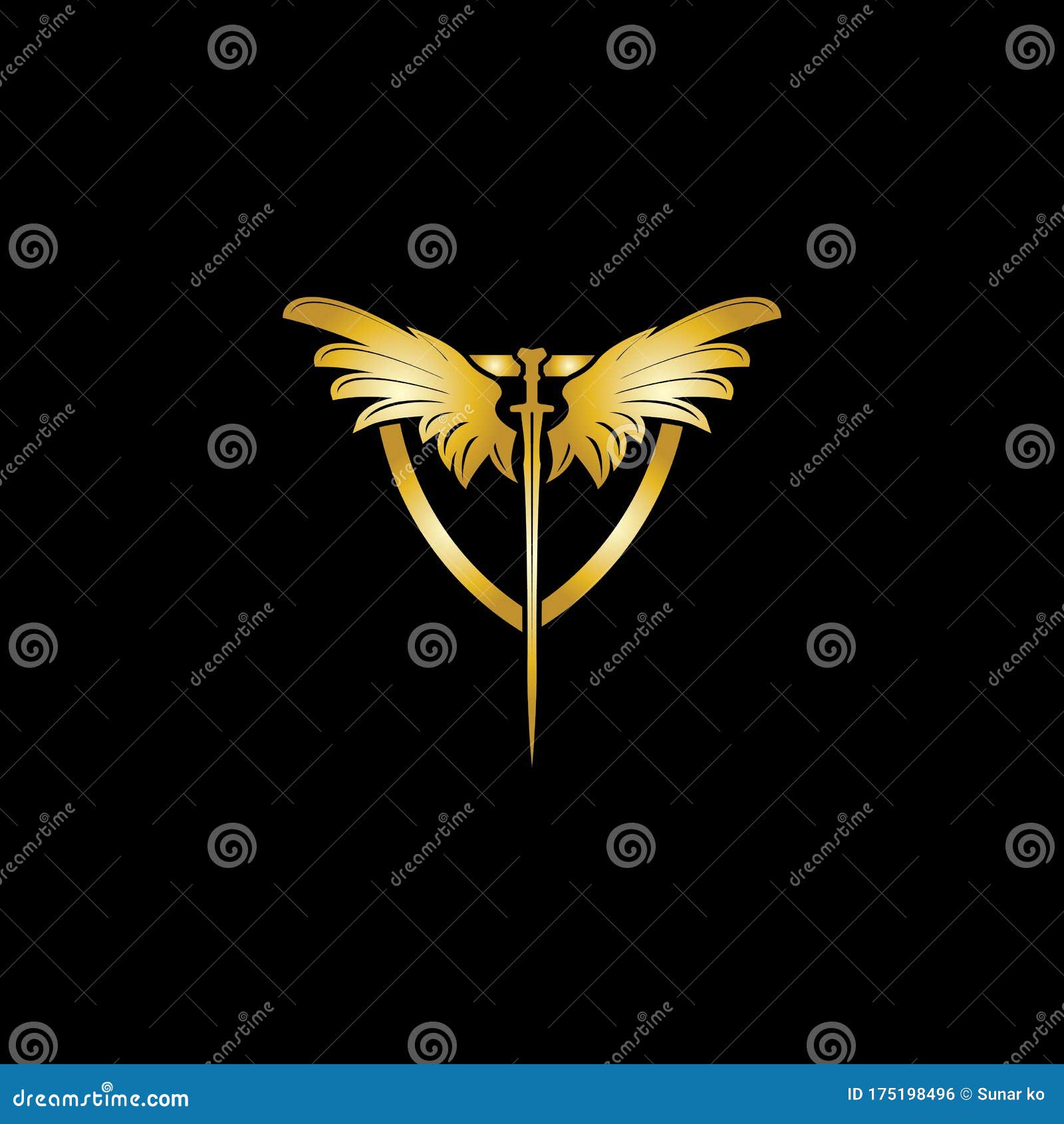 Gold Winged Sword with Shield Vector Icon Stock Vector - Illustration ... Gold Winged Sword with Shield Vector Icon Stock Vector - Illustration ...