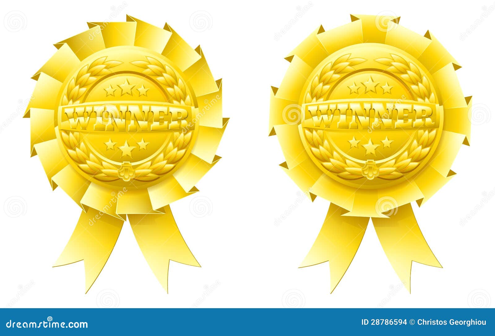 Gold winner rosettes stock vector. Illustration of medal - 28786594