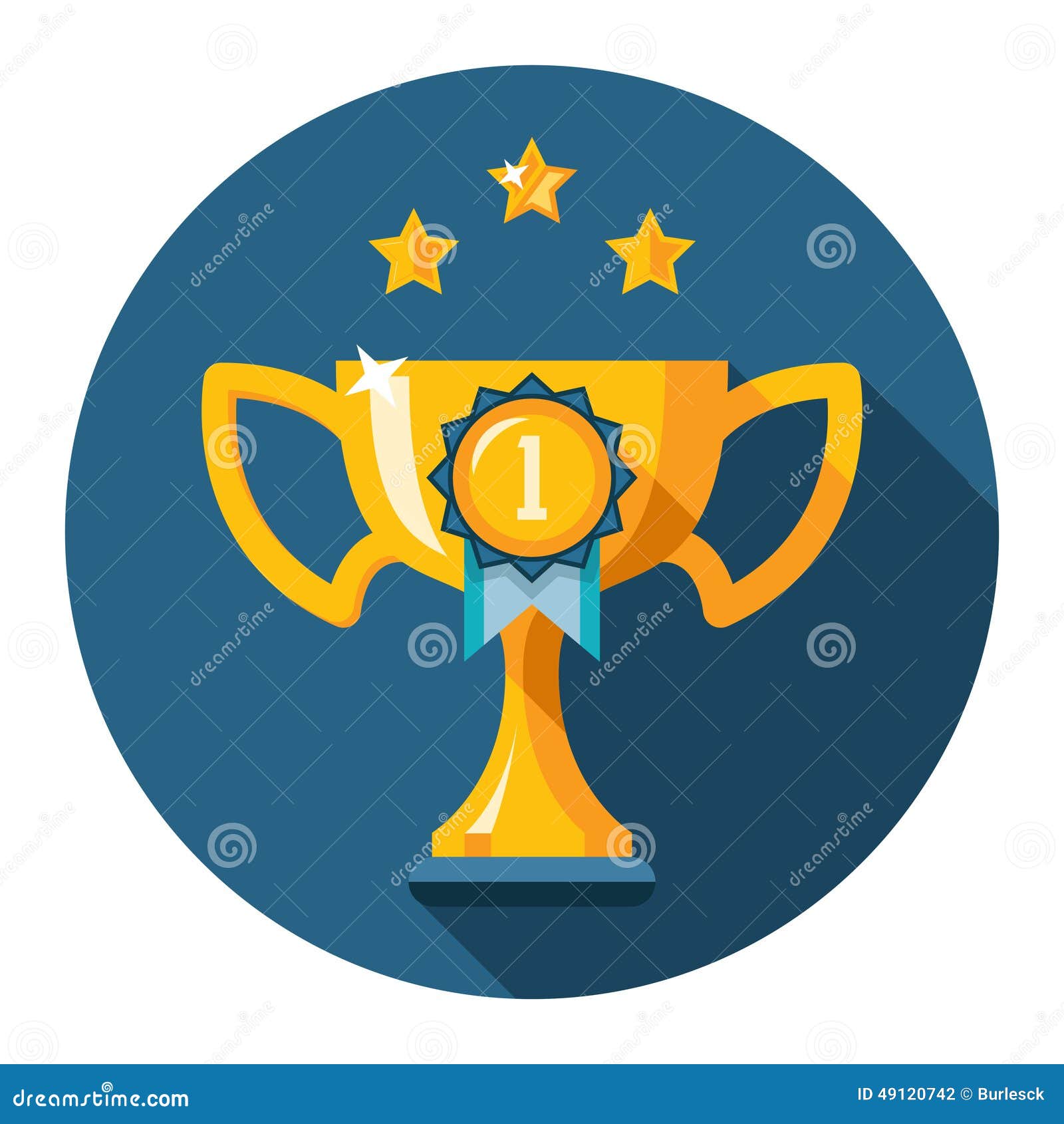 Gold Winner Trophy Cup Flat Icon Stock Vector - Illustration of ...