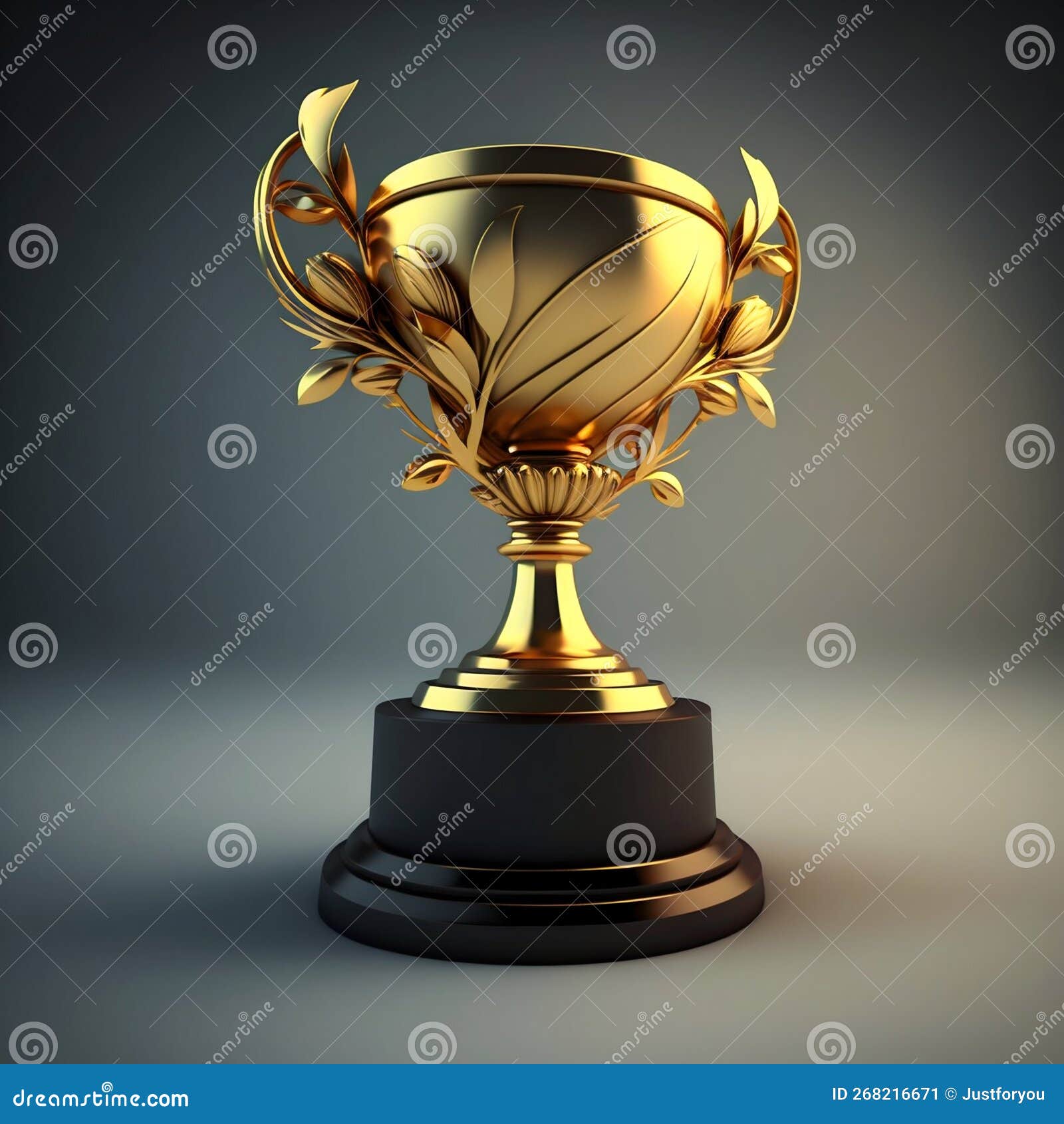 Gold Winner Trophy. Generative AI Stock Illustration - Illustration of ...