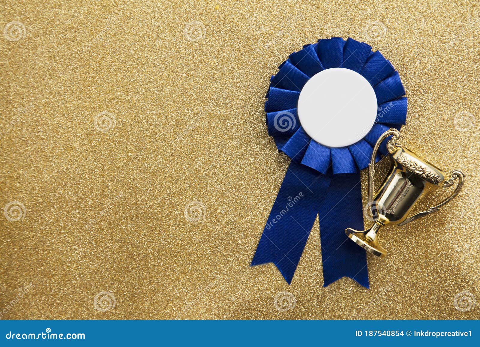 Gold Winners Achievement Trophy on a Gold Glitter Background Stock ...