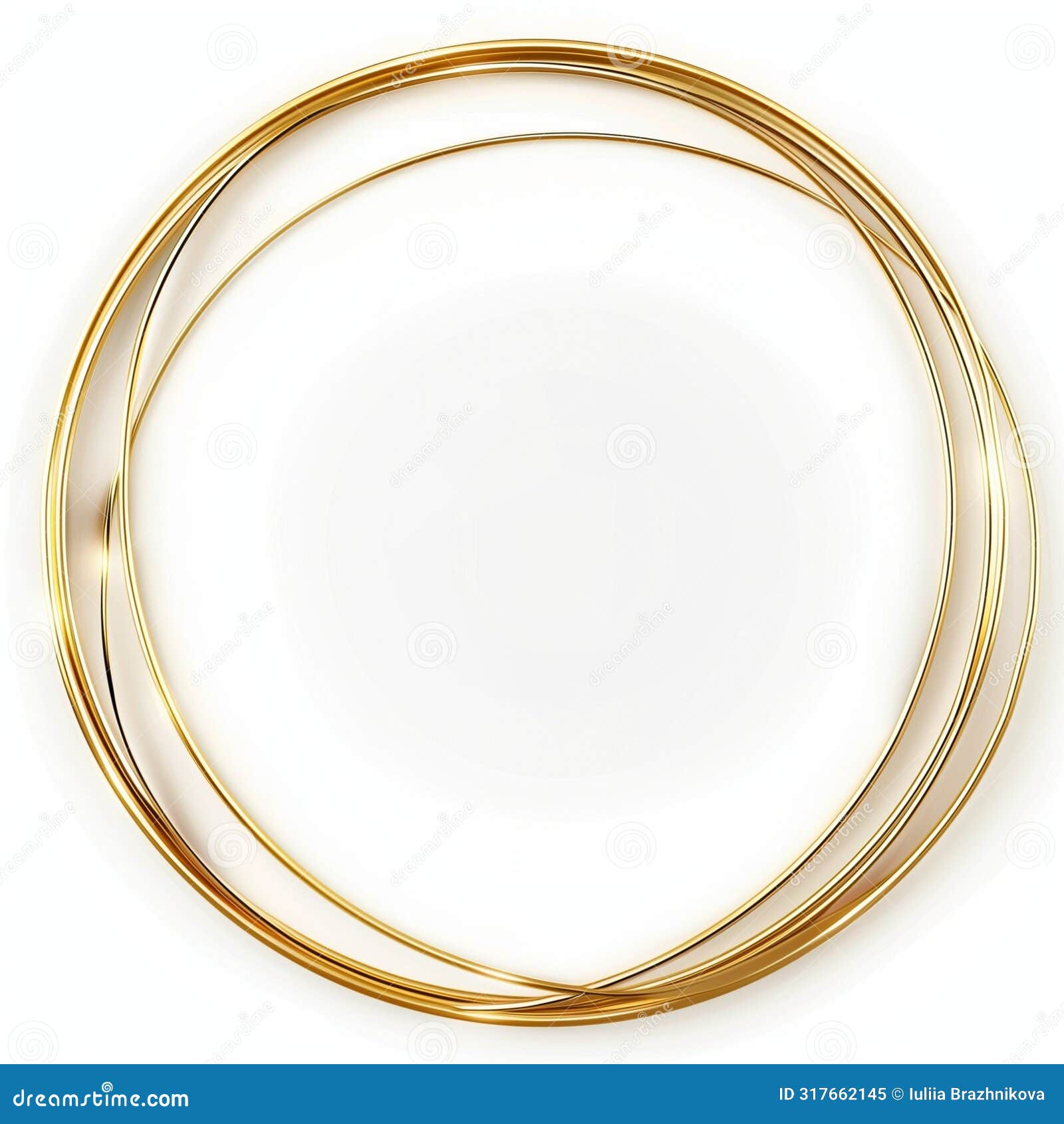 Gold Wire Frame on a White Background, Top View, High Resolution Stock ...