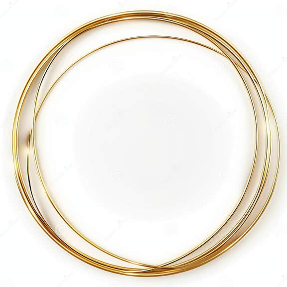 Gold Wire Frame on a White Background, Top View, High Resolution Stock ...