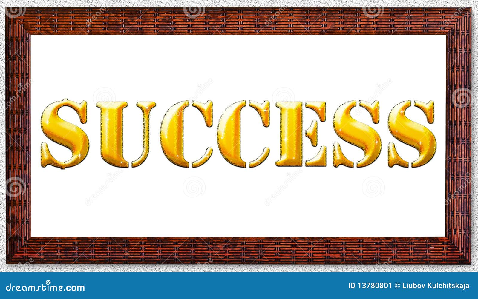 Gold Word Success in a Frame. Stock Illustration - Illustration of ...