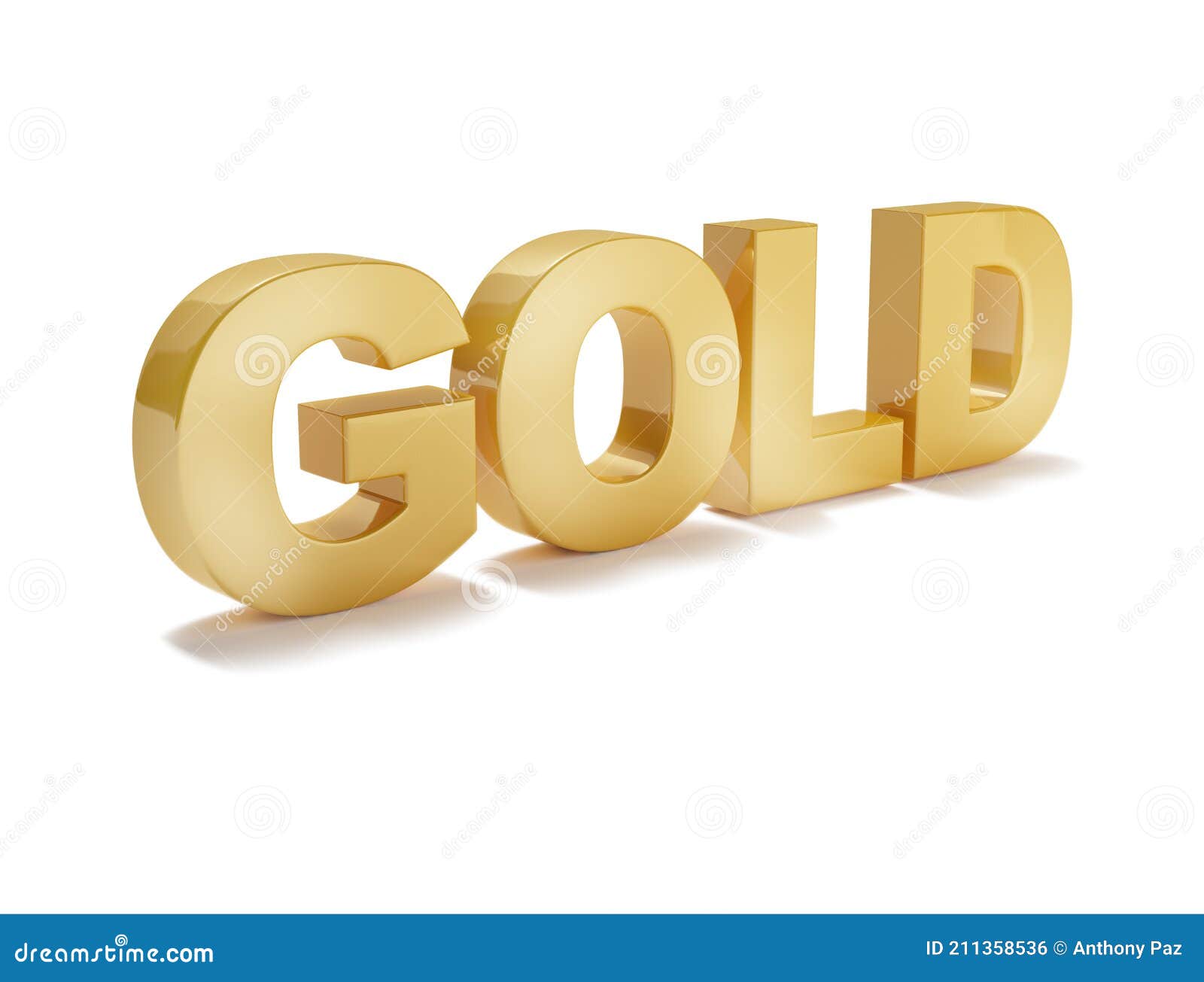 GOLD Word on White Background 3d Illustration Stock Illustration ...