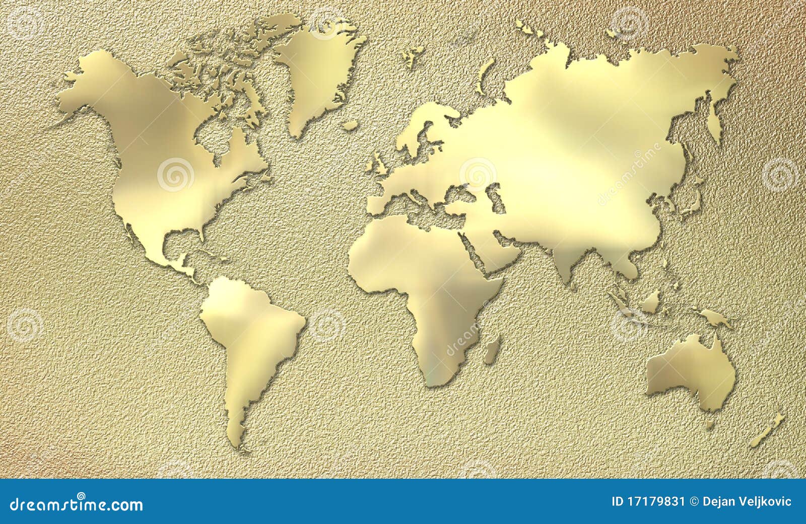 Gold World Map On Gold Gradient Background With Abstract Waves Lines ...