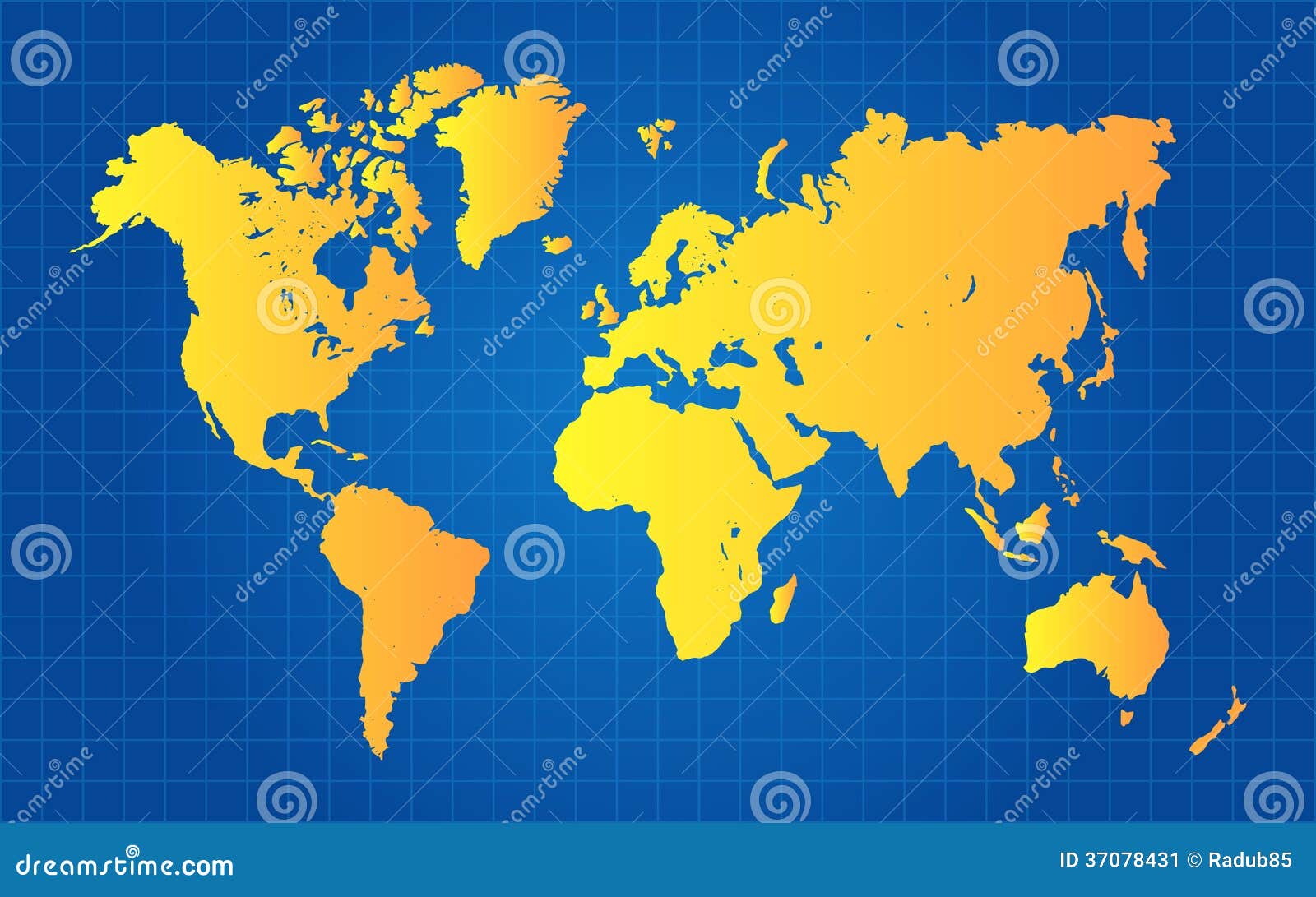 Gold World Map On Gold Gradient Background With Abstract Waves Lines ...