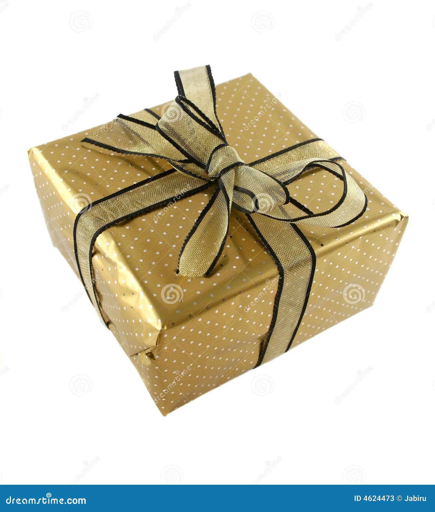 Gold Wrapped Gift stock image. Image of celebration, romantic - 4624473