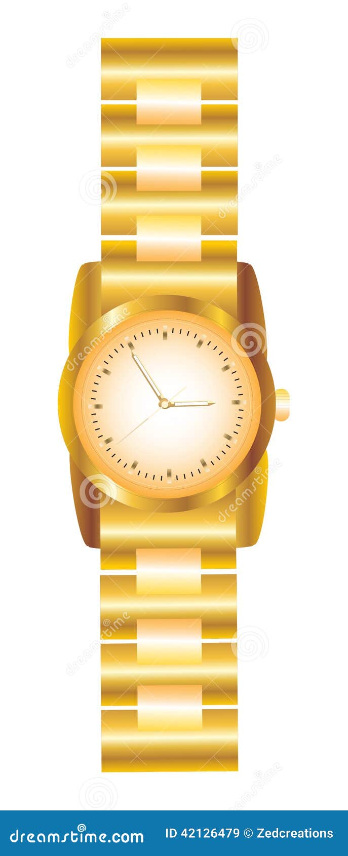 Gold Wrist Watch stock vector. Illustration of classic - 42126479