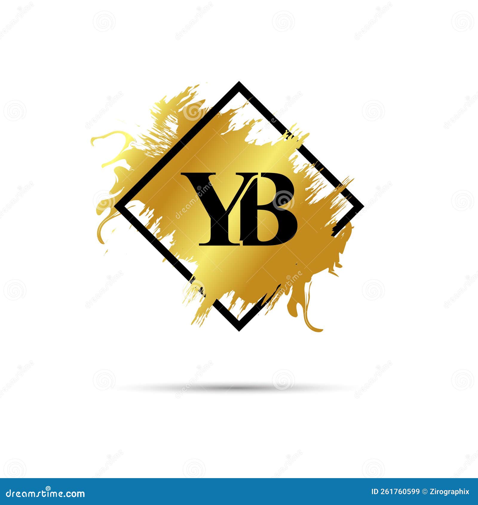 Gold YB Logo Symbol Vector Art Design Stock Illustration - Illustration ...