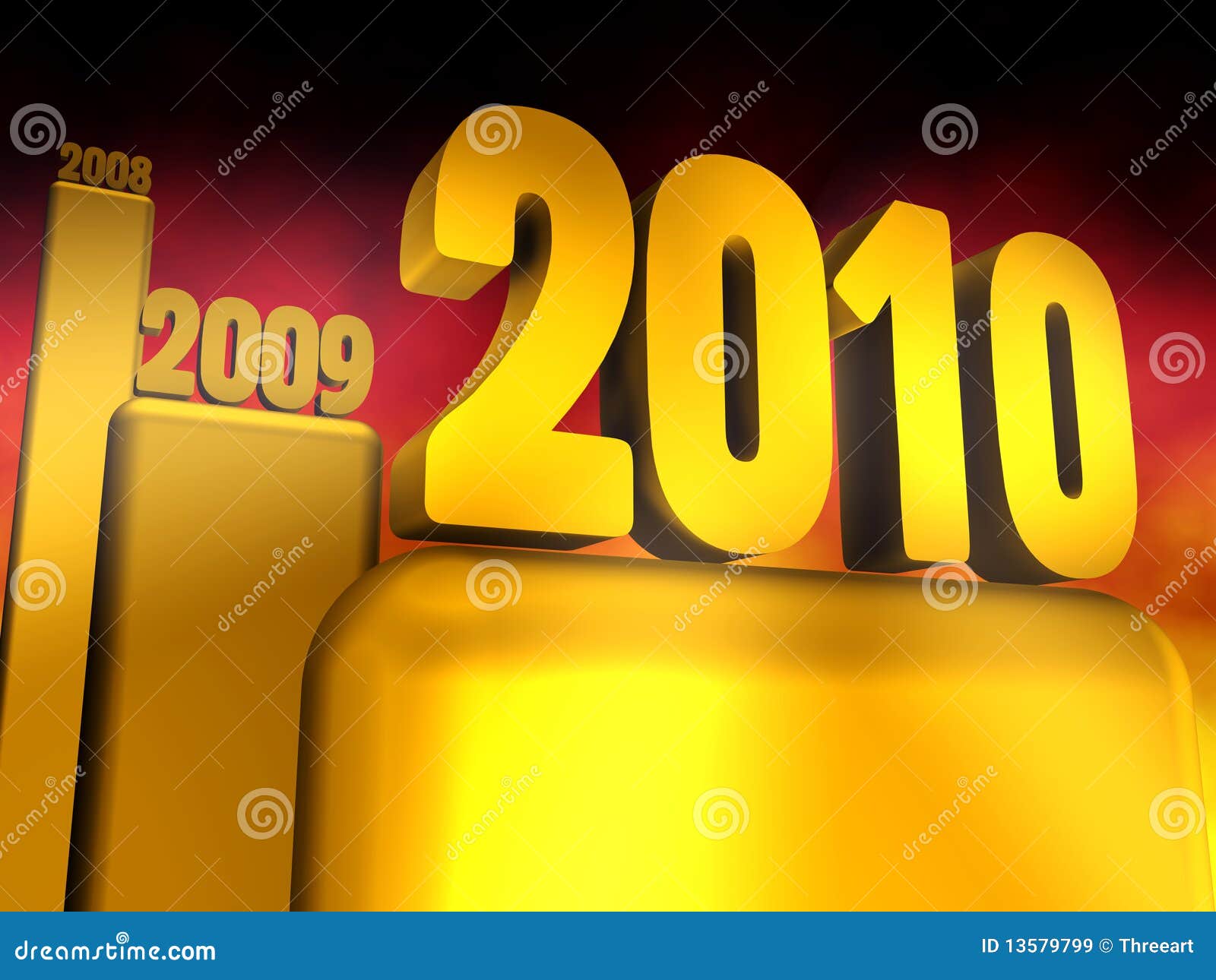 Gold Year 2010 stock illustration. Illustration of holiday - 13579799