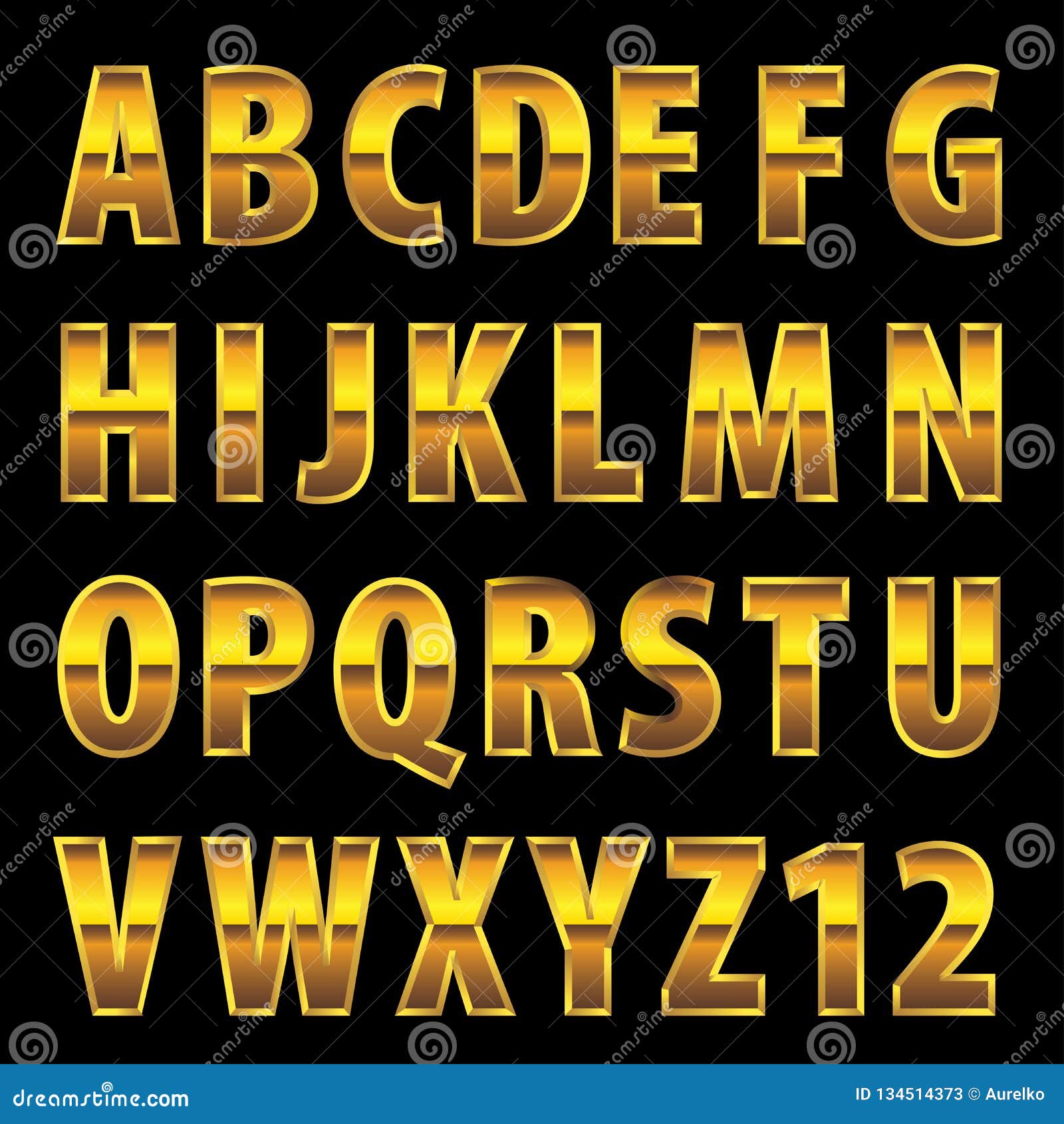 Gold yellow font stock vector. Illustration of read - 134514373