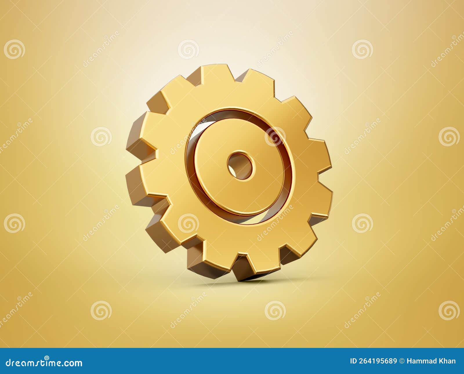 Gold Yellow Gear Setting Icon 3d Illustration Stock Illustration ...