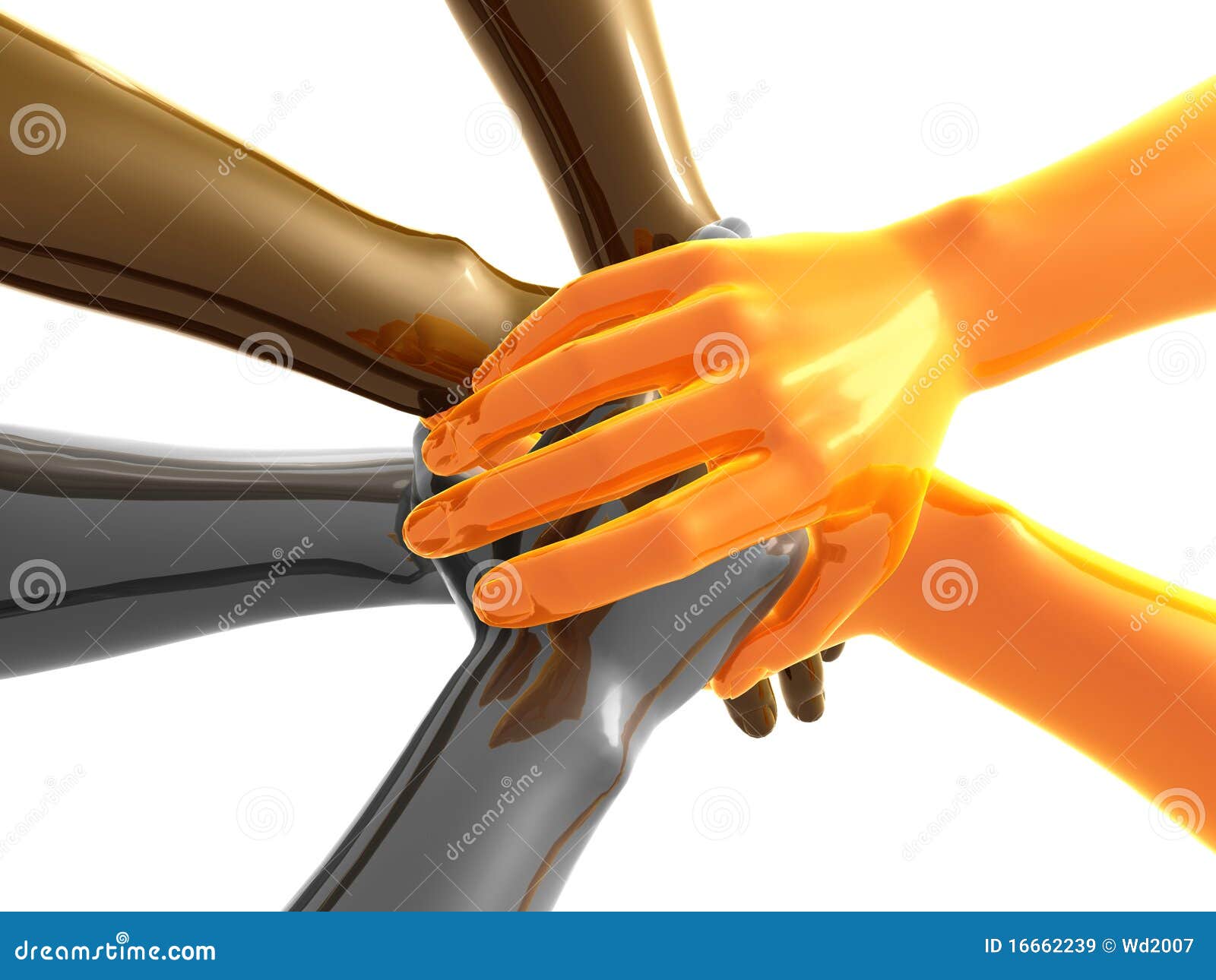 Gold And Yellow Teamwork Symbol 3d Arms Royalty Free Stock Images ...