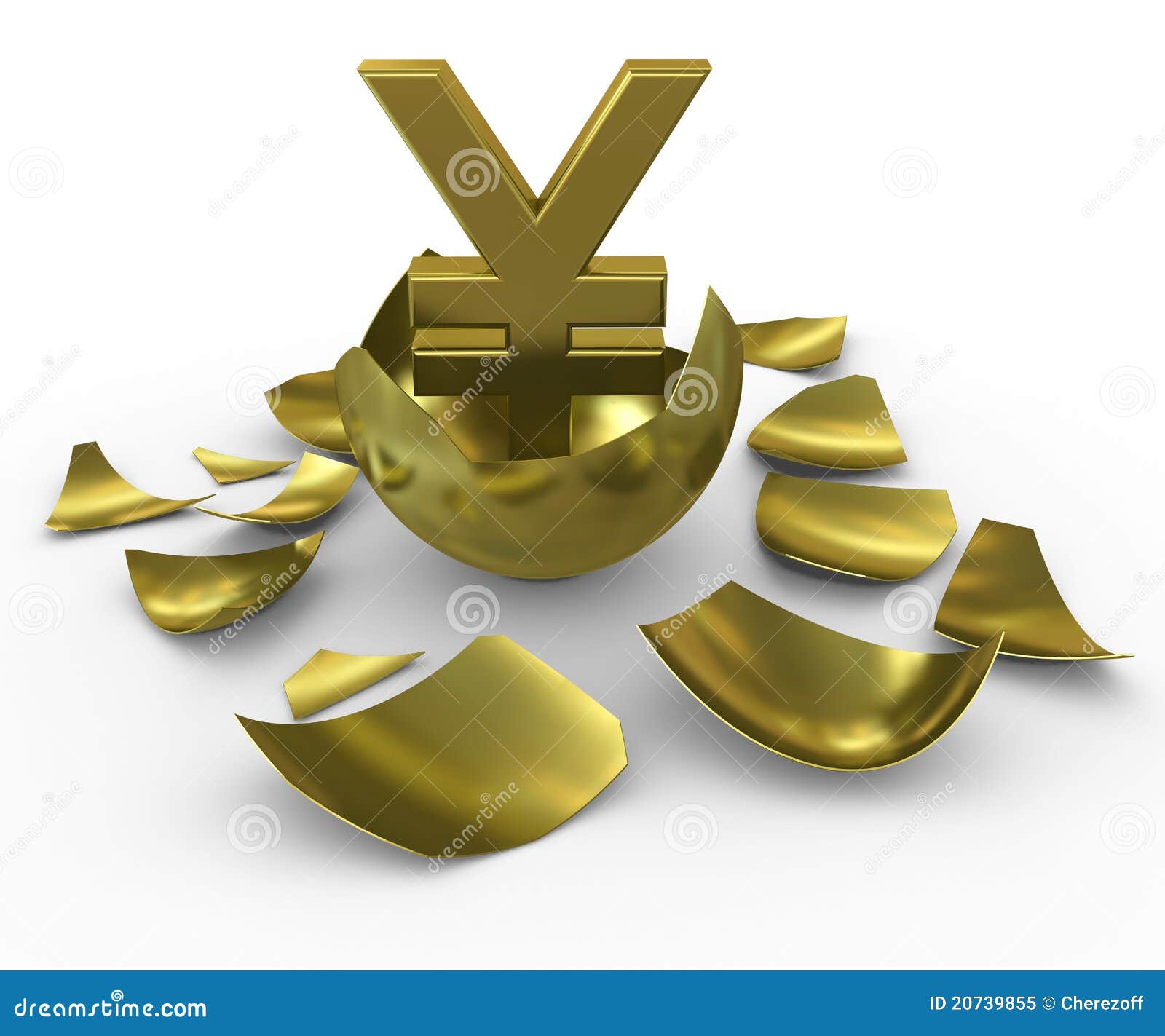 Gold Yen Sign Hatched from Eggs of Gold Stock Illustration ...