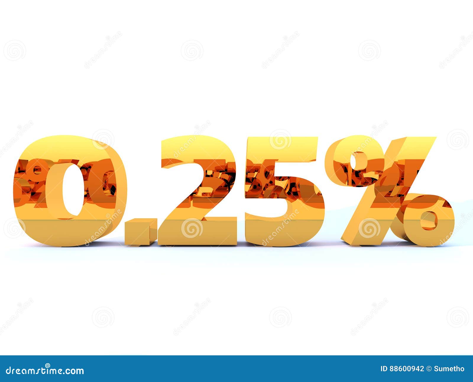 Gold Zero Point Two Five Percent or 0.25 with Self Reflection Stock ...