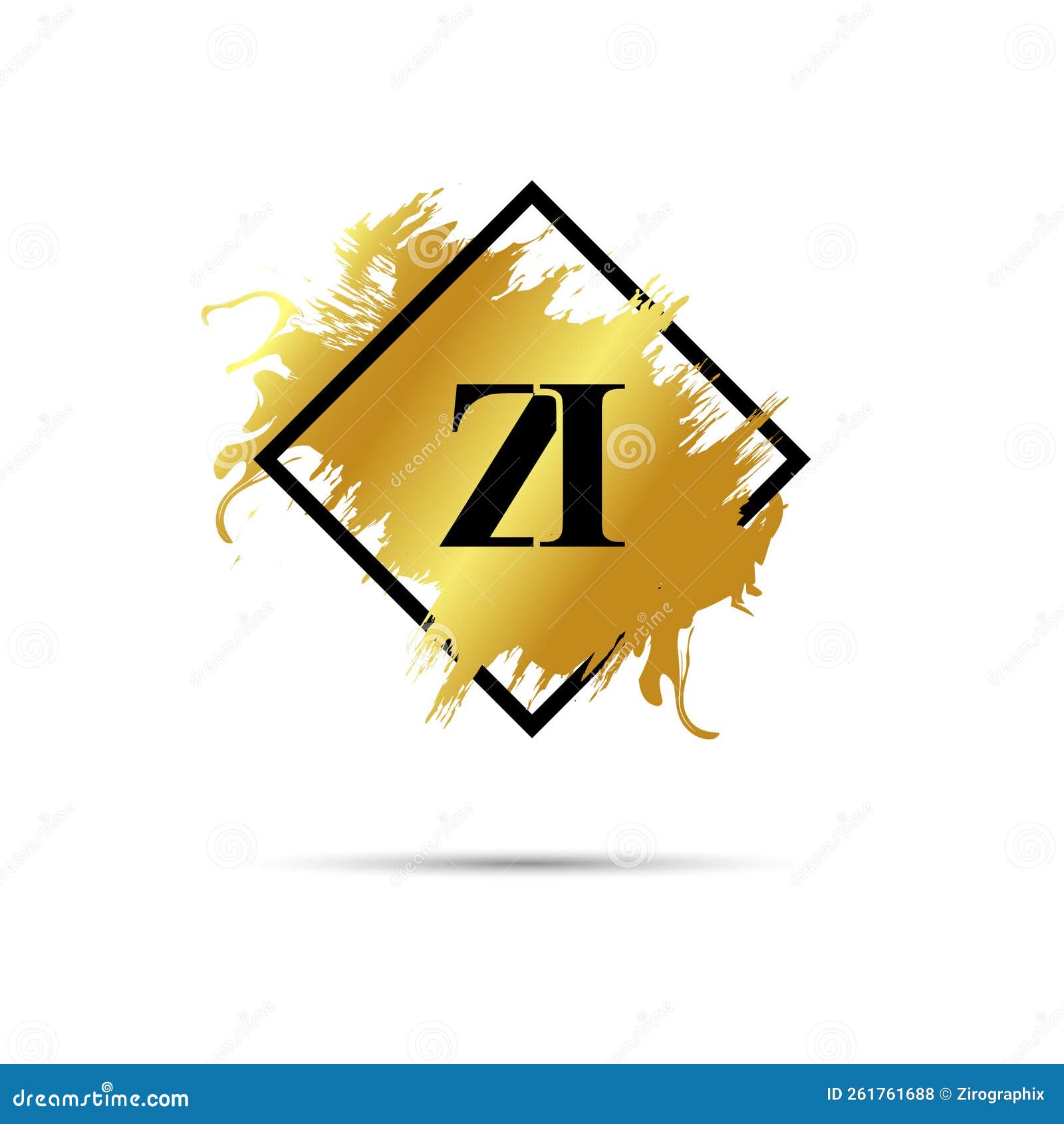 Gold ZI Logo Symbol Vector Art Design Stock Illustration - Illustration ...