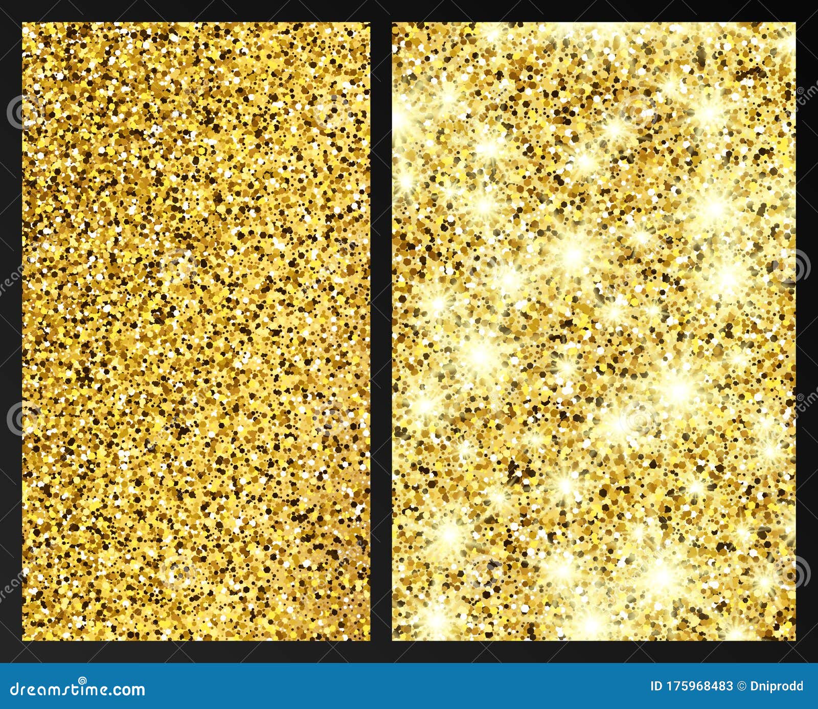 Set of Two Golden Glittering Backgrounds with Gold Sparkles Stock ...