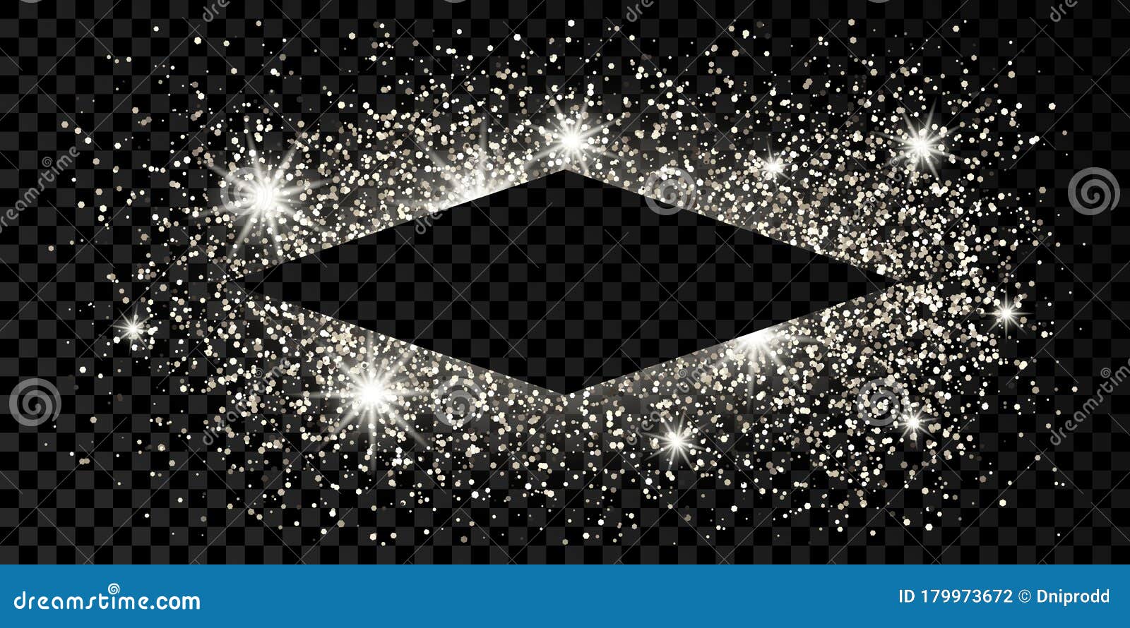 Silver Rhombus Frame with Glitter Stock Vector - Illustration of gift ...