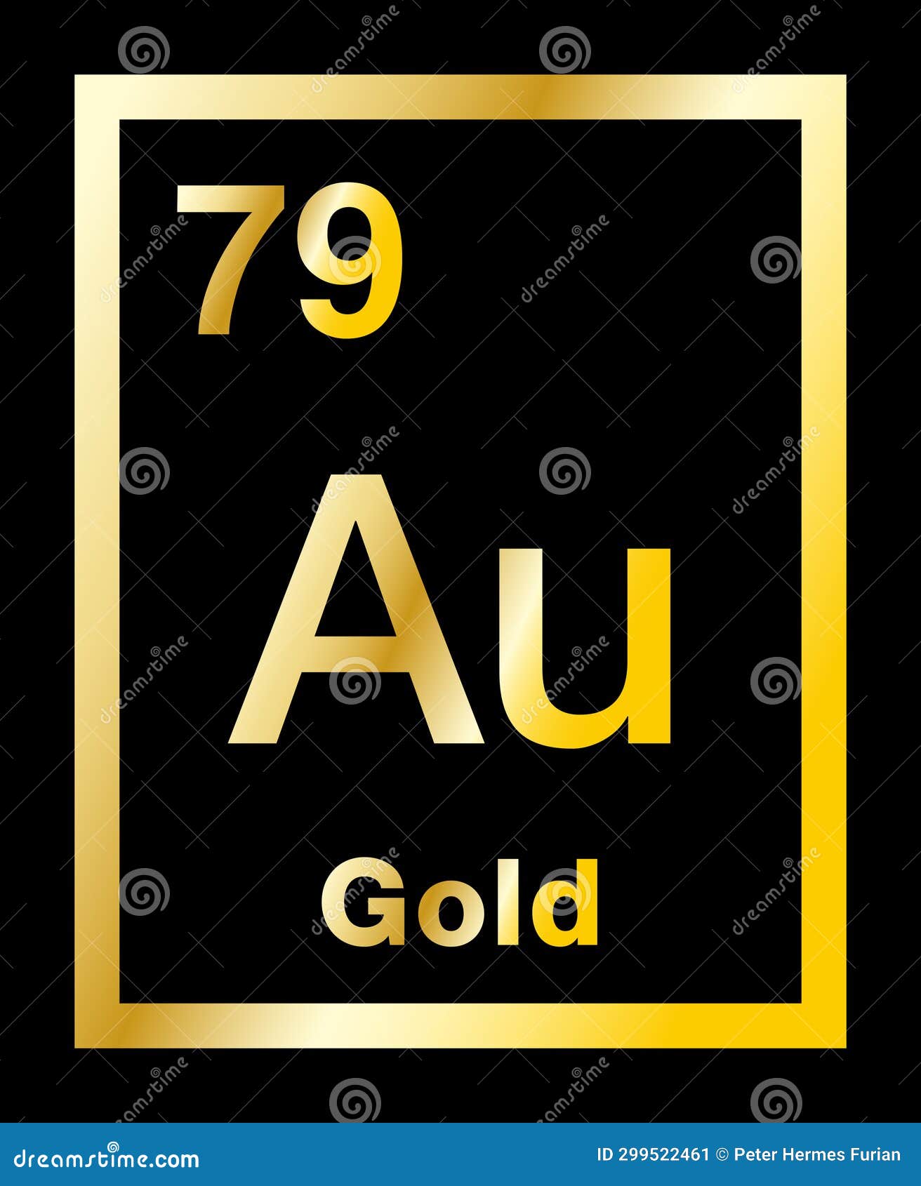 Gold Chemical 79 Element Of Periodic Table. Molecule And Communication ...