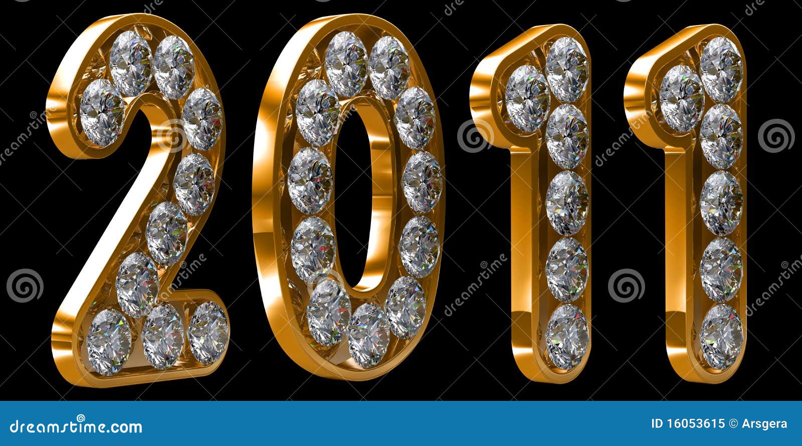 Golden 2011 Year Incrusted with Diamonds Stock Illustration ...