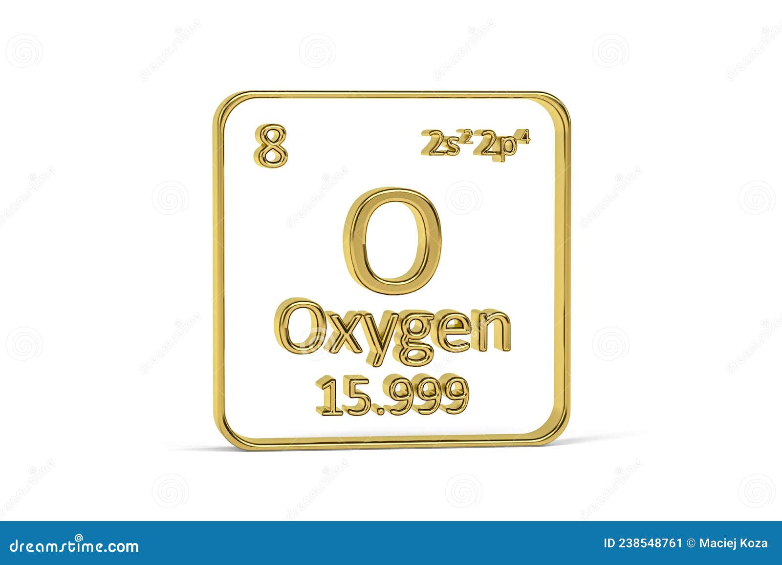 Golden 3D Periodic Table Icon - Periodic Table Element Isolated on ...