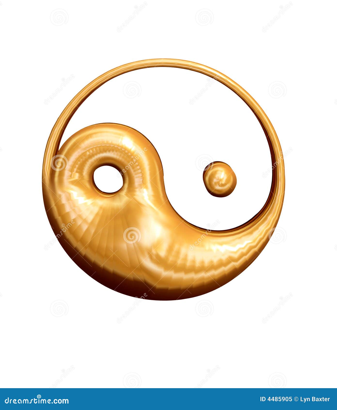 Golden 3D Yin Yang stock illustration. Illustration of balance - 4485905
