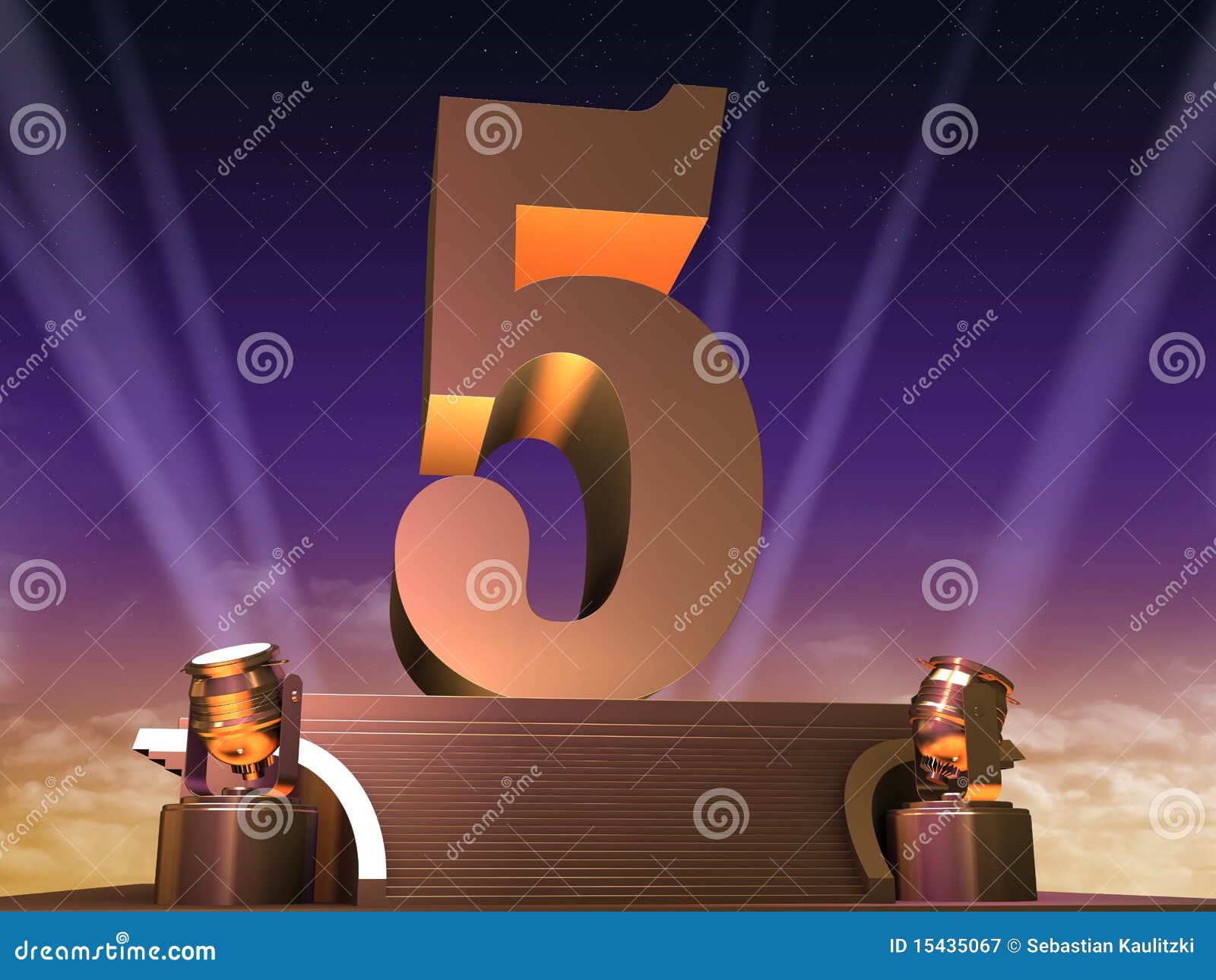 Golden 5 stock illustration. Illustration of shape, honor - 15435067