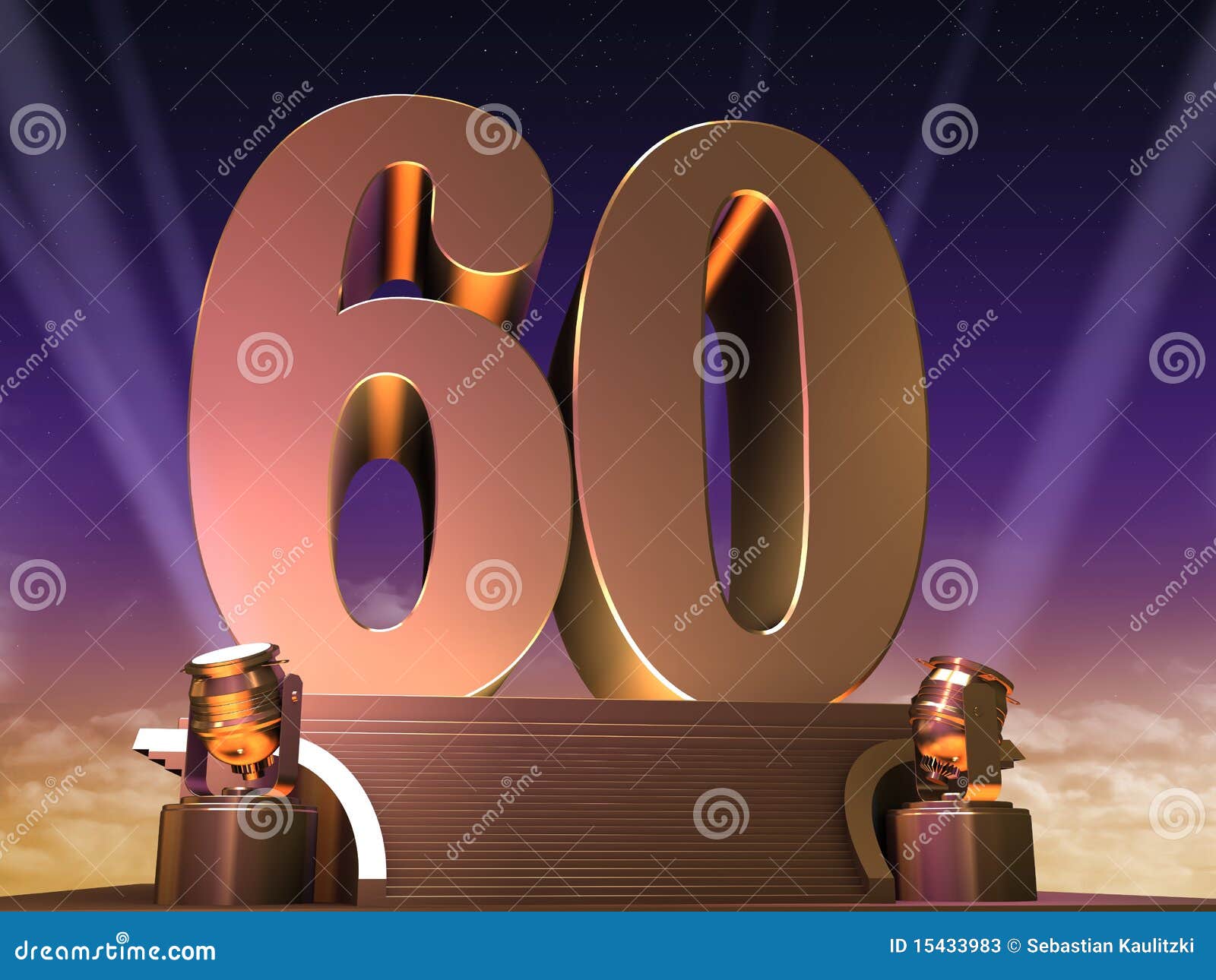 Golden 60 stock illustration. Illustration of shape, fame - 15433983